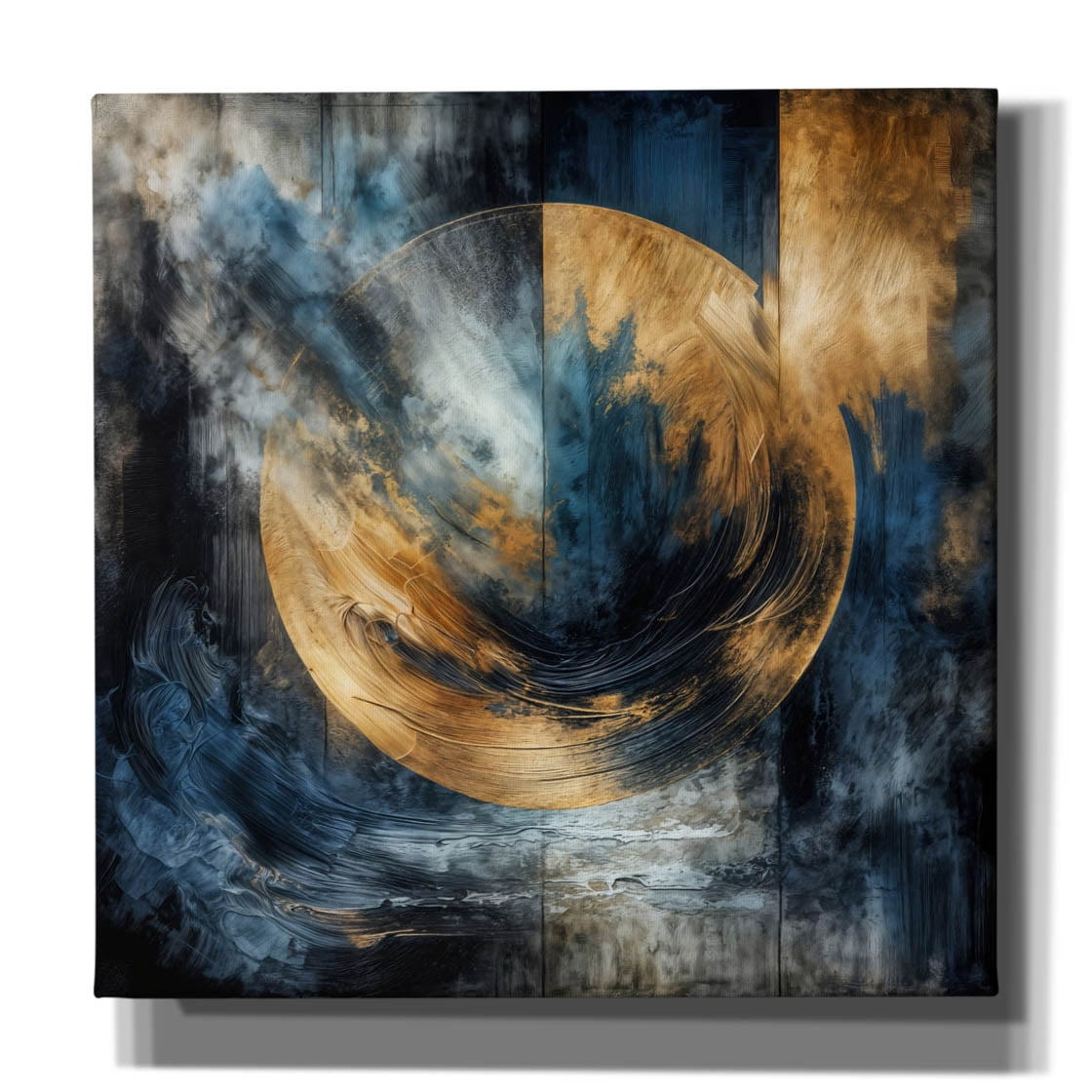 Epic Graffiti 'Golden Circle Abstract 7' by Rey Klimt Canvas Wall Art ...