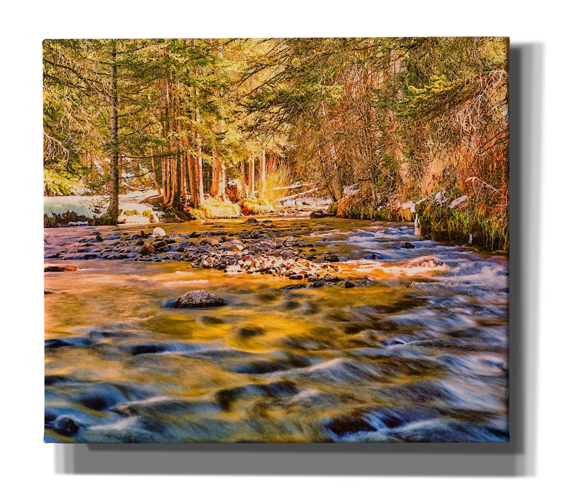 Epic Graffiti 'Golden Hour River Reflection' by Mark A Paulda, Canvas ...