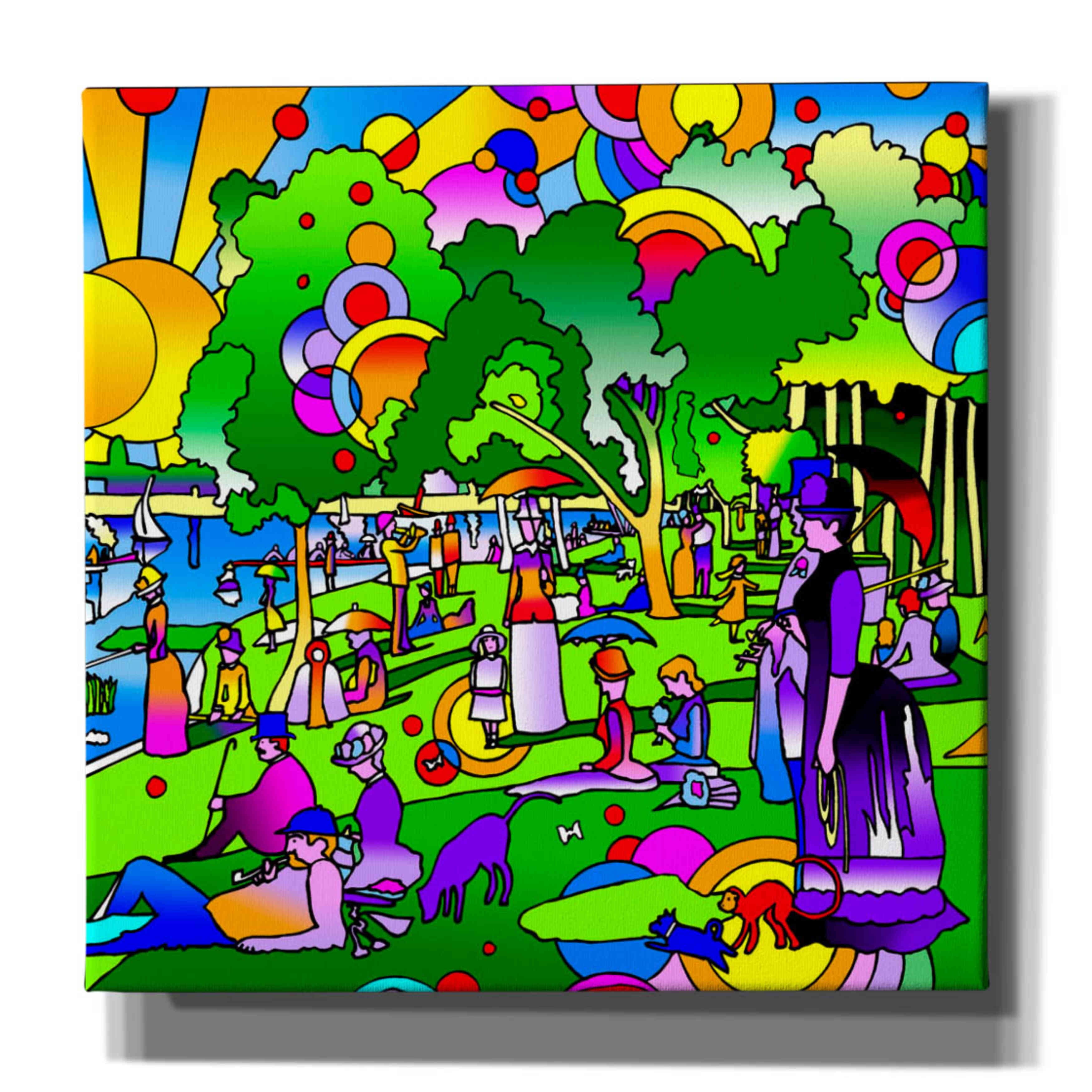 Epic Graffiti 'Grande Jatte' by Howie Green, Canvas Wall Art, 18"x18 ...