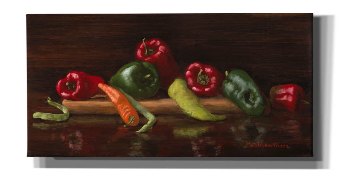Epic Graffiti 'Green And Red Peppers' by Christopher Pierce, Canvas ...