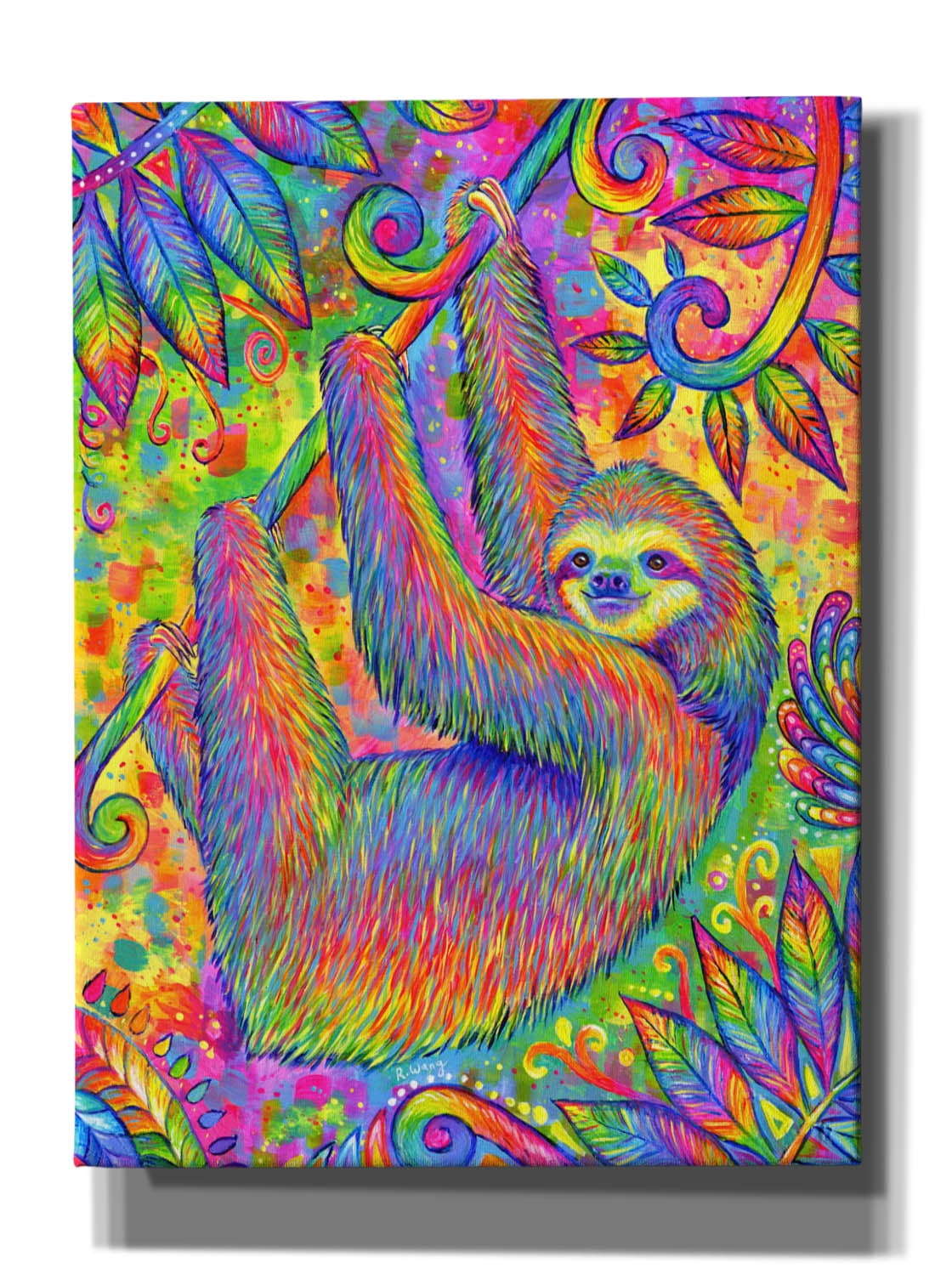 Epic Graffiti 'Hanging Around Psychedelic Sloth' by Rebecca Wang Art ...