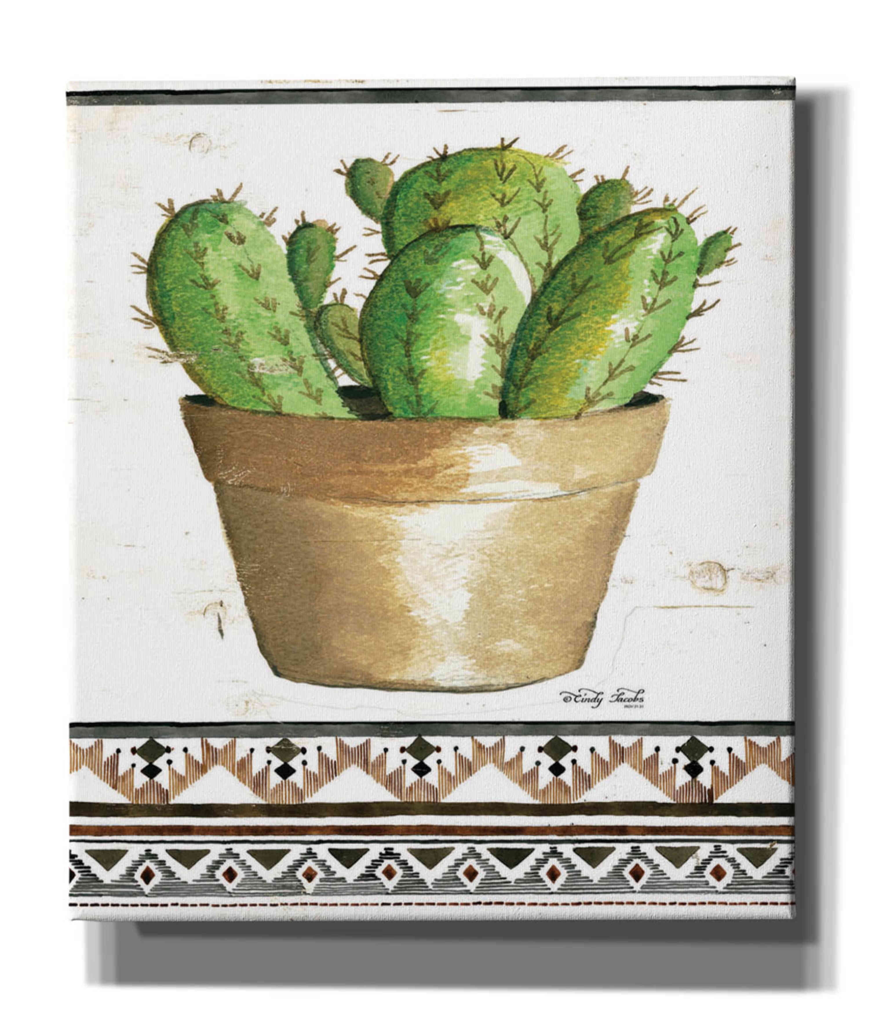 Epic Graffiti 'Happy Cactus' by Cindy Jacobs, Canvas Wall Art, 26"x30 ...