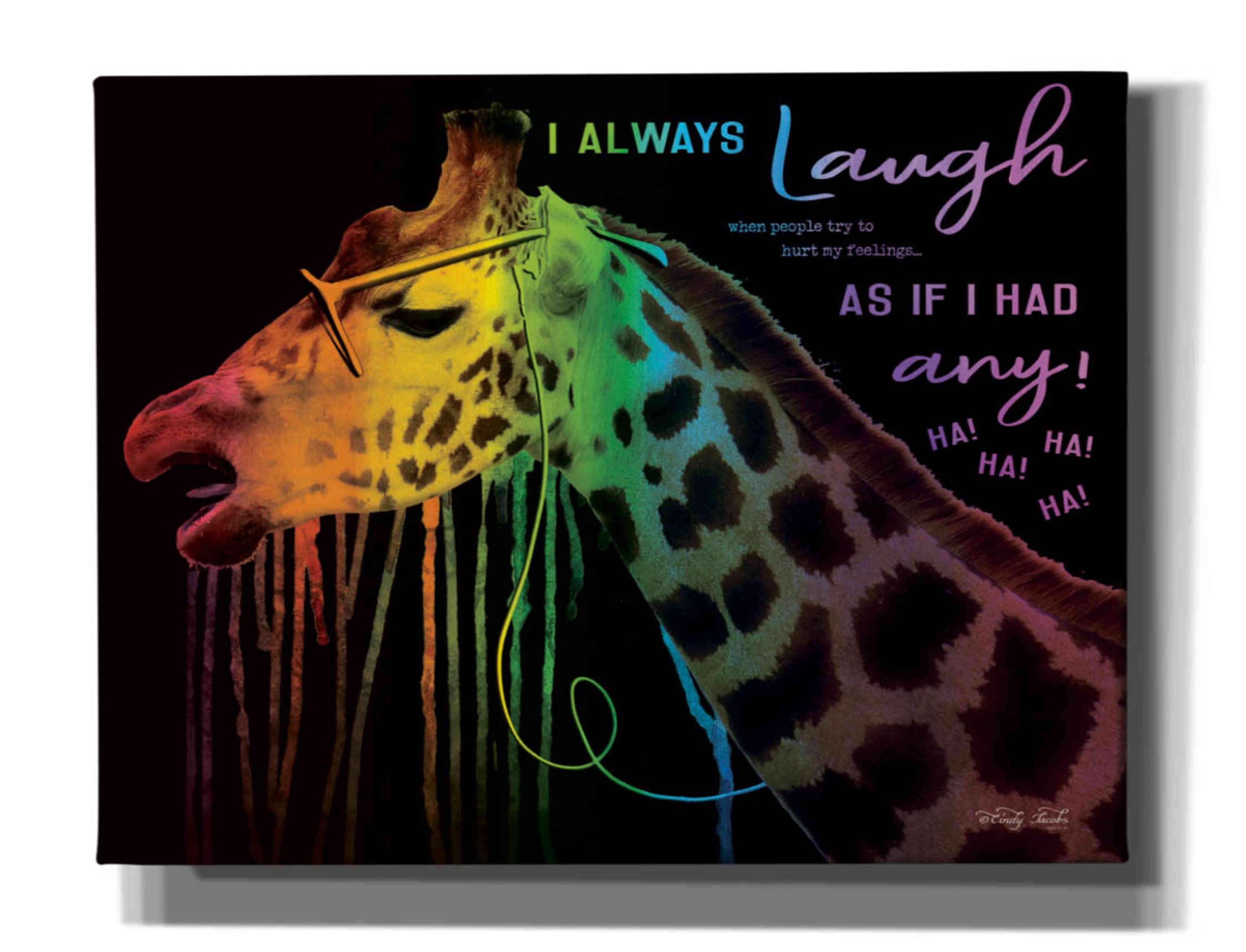 Epic Graffiti 'I Always Laugh' by Cindy Jacobs, Canvas Wall Art, 34"x26 ...