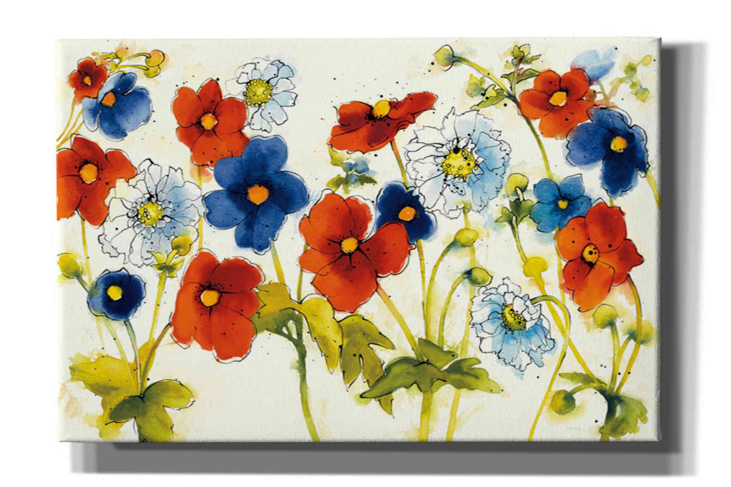 Epic Graffiti 'Independent Blooms I' by Shirley Novak, Canvas Wall Art ...