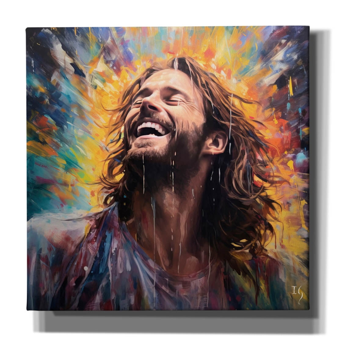 Epic Graffiti 'Jesus - Rapture In Rain And Radiance' by Ivan Guaderrama Canvas Wall Art, 26" x ...