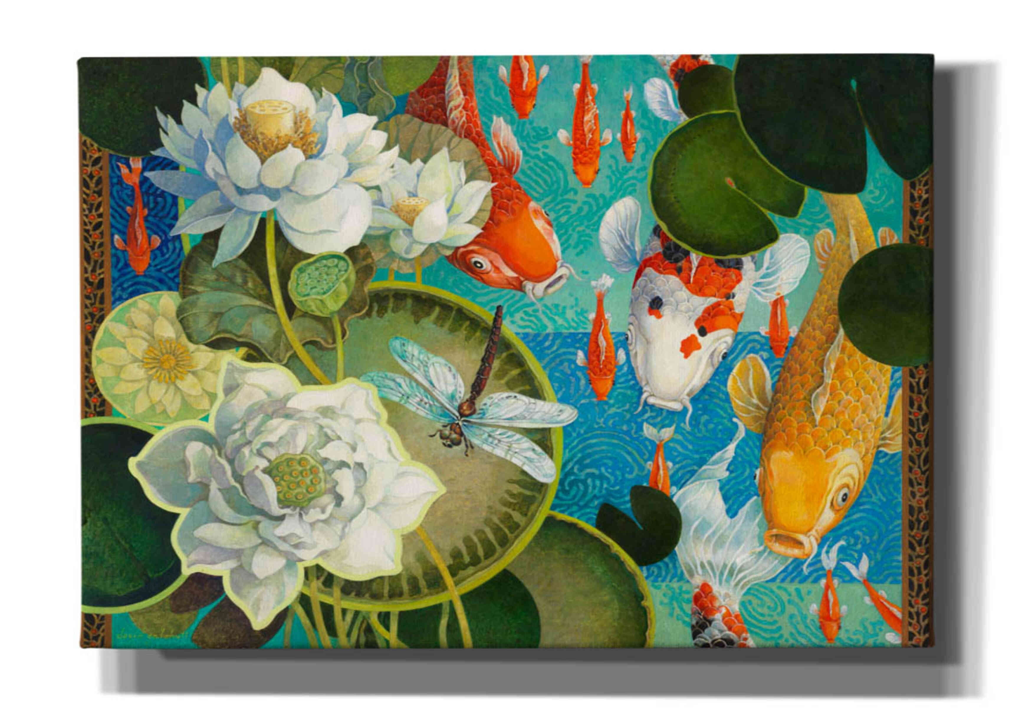 Epic Graffiti 'Koi Pond' by David Galchutt, Canvas Wall Art, 26"x18 ...
