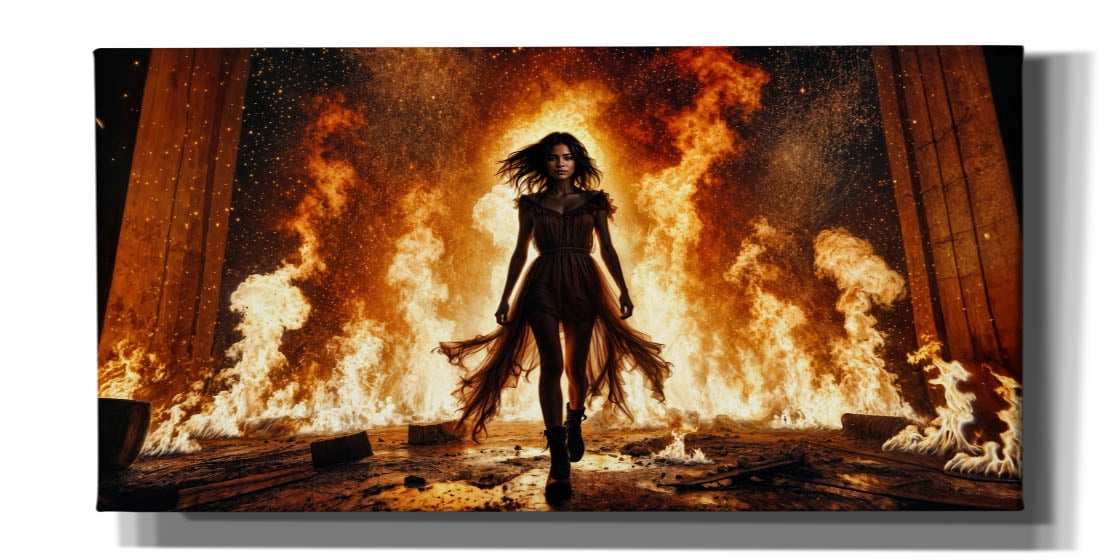 Epic Graffiti 'Let It Burn' by Rey Klimt Canvas Wall Art, 24" x 12 ...