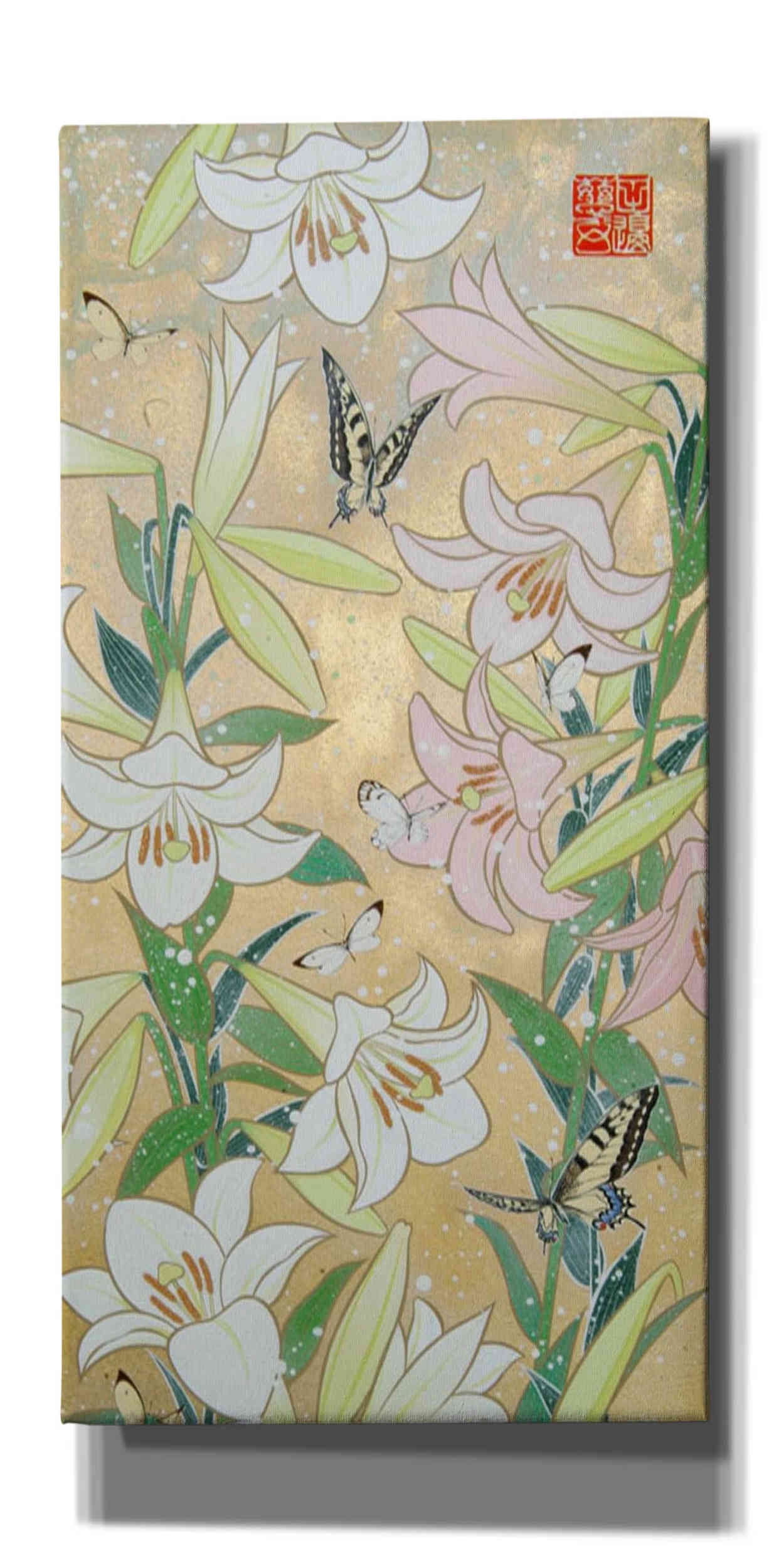 Epic Graffiti 'Lily and Butterfly' by Zigen Tanabe, Canvas Wall Art, 30 ...