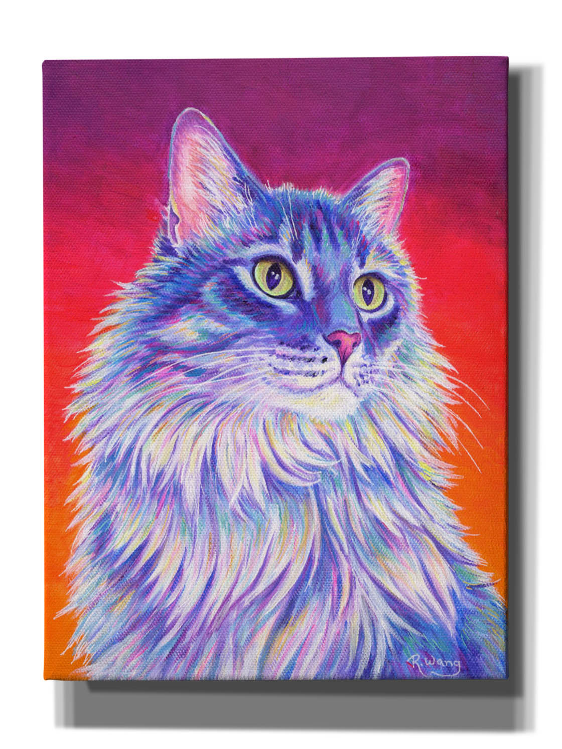 Epic Graffiti 'Longhaired Purple Tabby Cat' by Rebecca Wang Art, Canvas ...