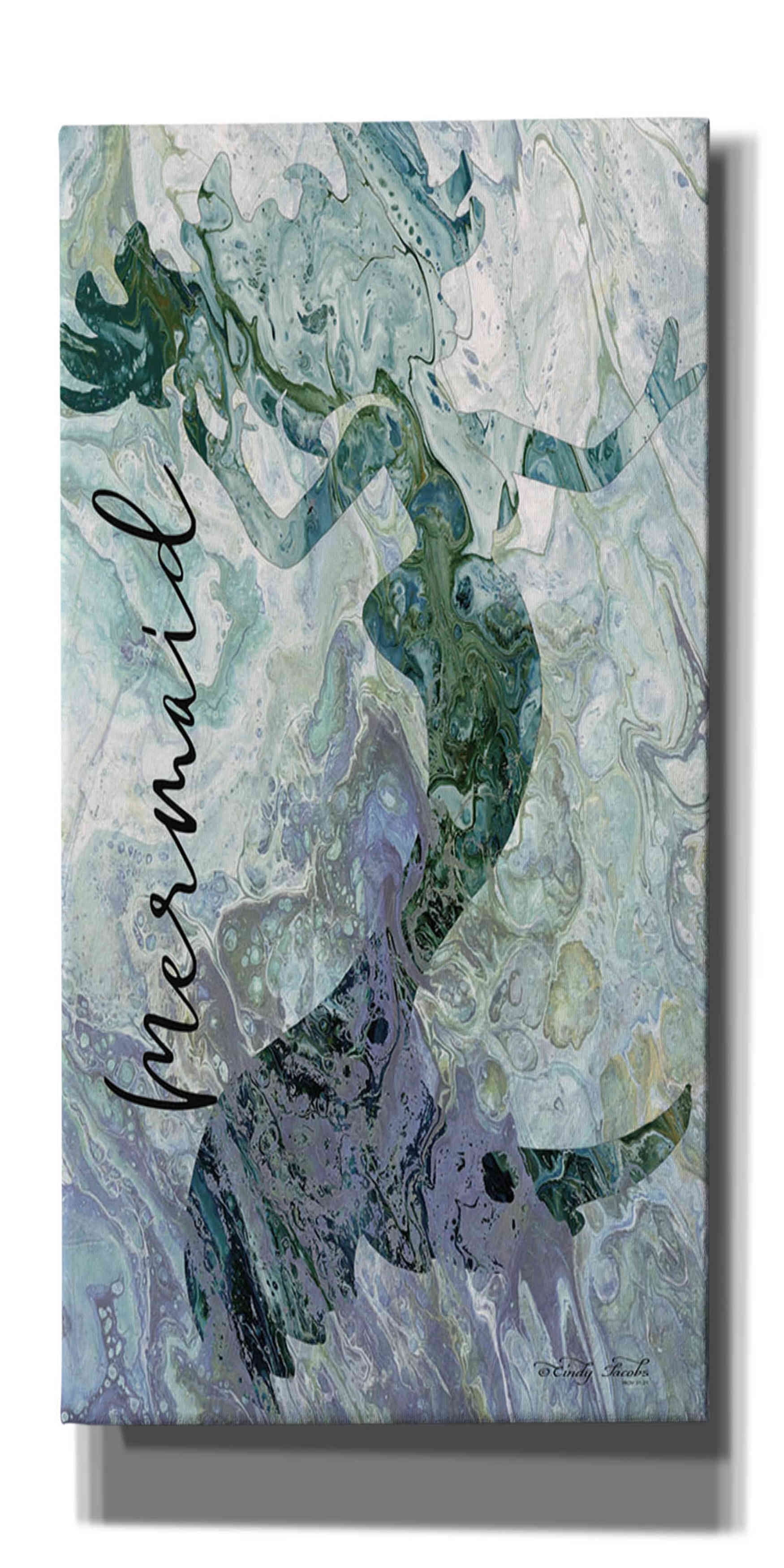 Epic Graffiti 'Mermaid' by Cindy Jacobs, Canvas Wall Art, 12"x24 ...