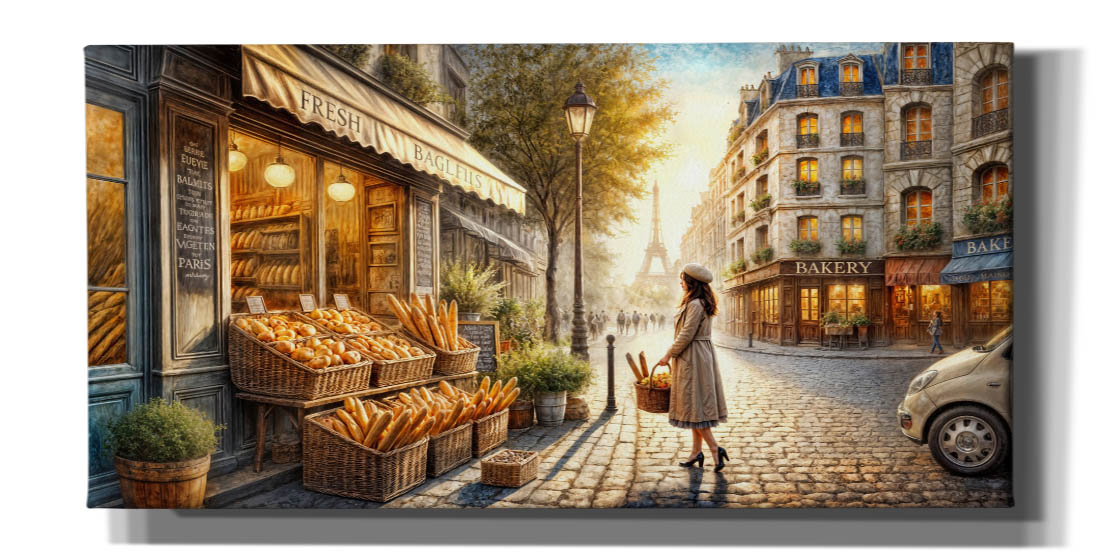 Epic Graffiti 'Morning In Paris' by Rey Klimt Canvas Wall Art, 24" x 12 ...