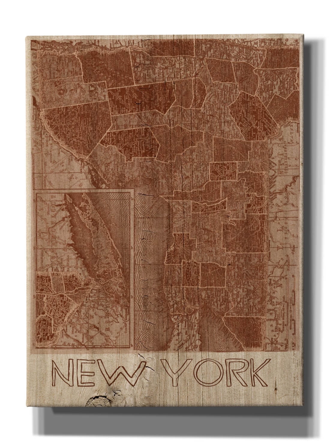 Epic Graffiti 'NEW YORK STATE, 1900 Vintage Map II' by Irena Orlov ...