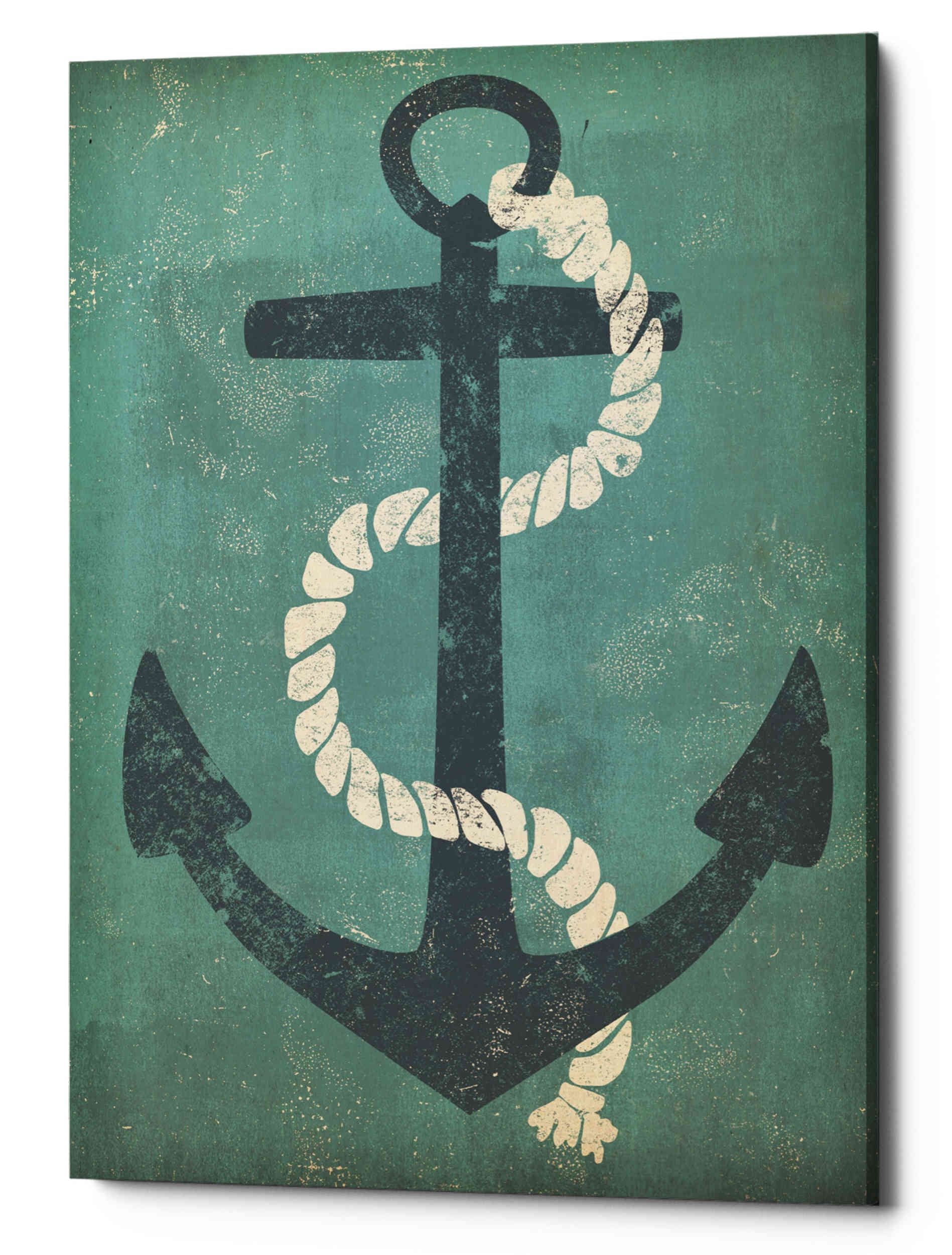 Epic Graffiti 'Nautical Anchor Vertical Blue' by Ryan Fowler, Canvas ...