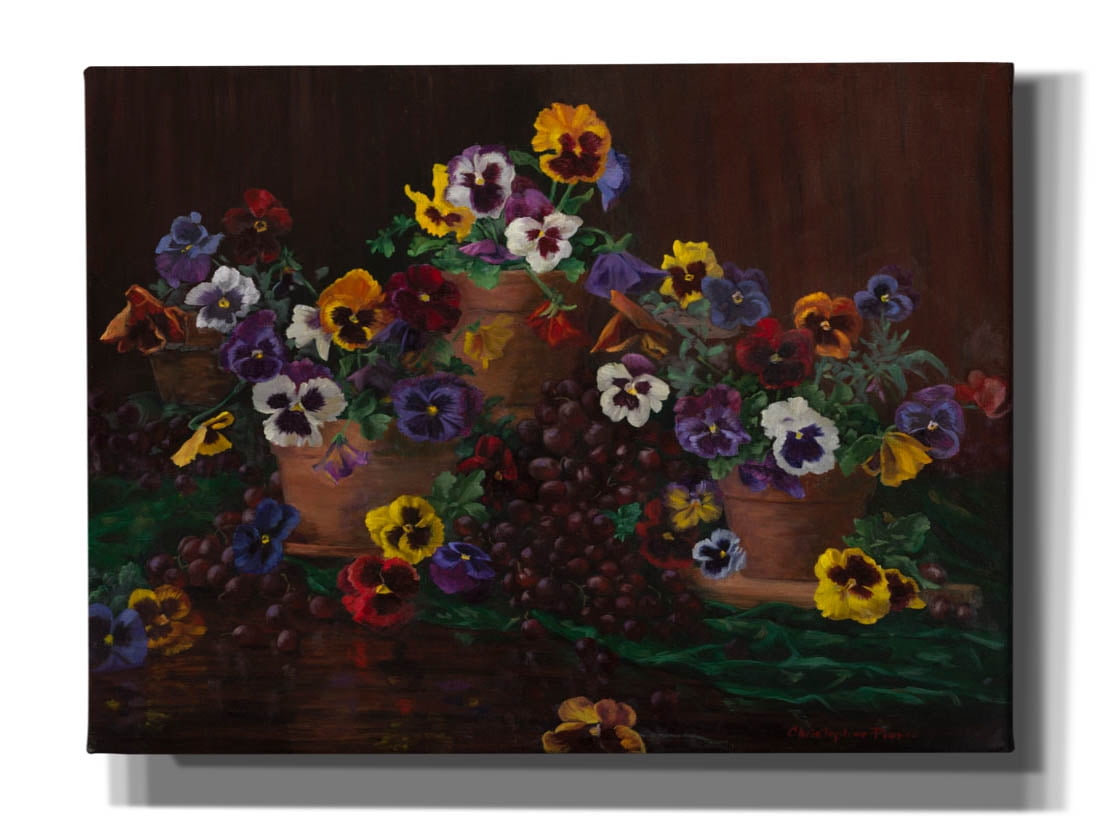 Epic Graffiti 'Pansies In Terracotta' by Christopher Pierce, Canvas ...
