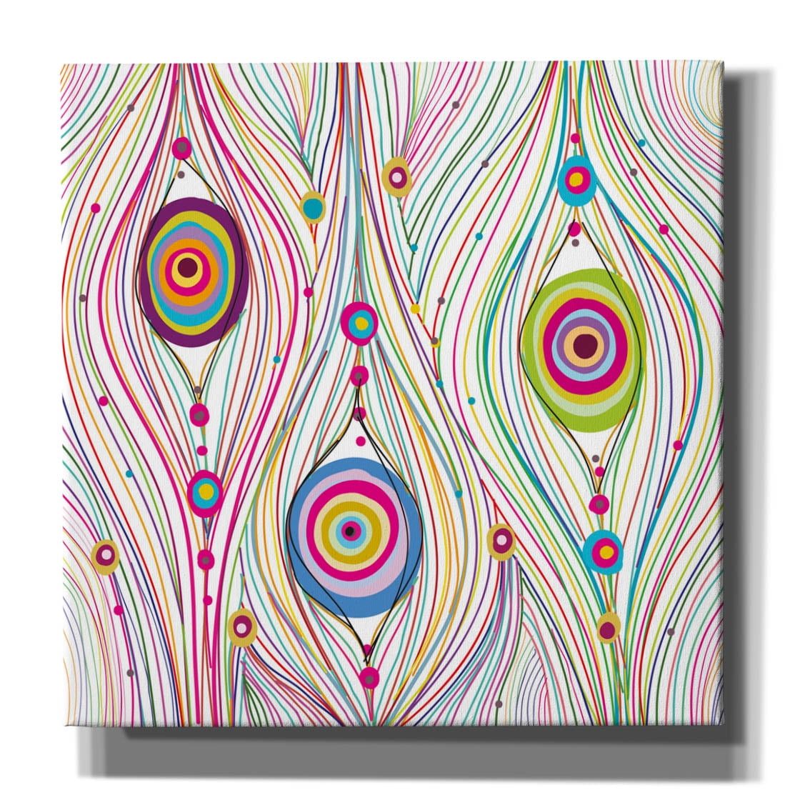 Epic Graffiti 'Peacock Feathers' by Graphinc, Canvas Wall Art, 18"x18 ...