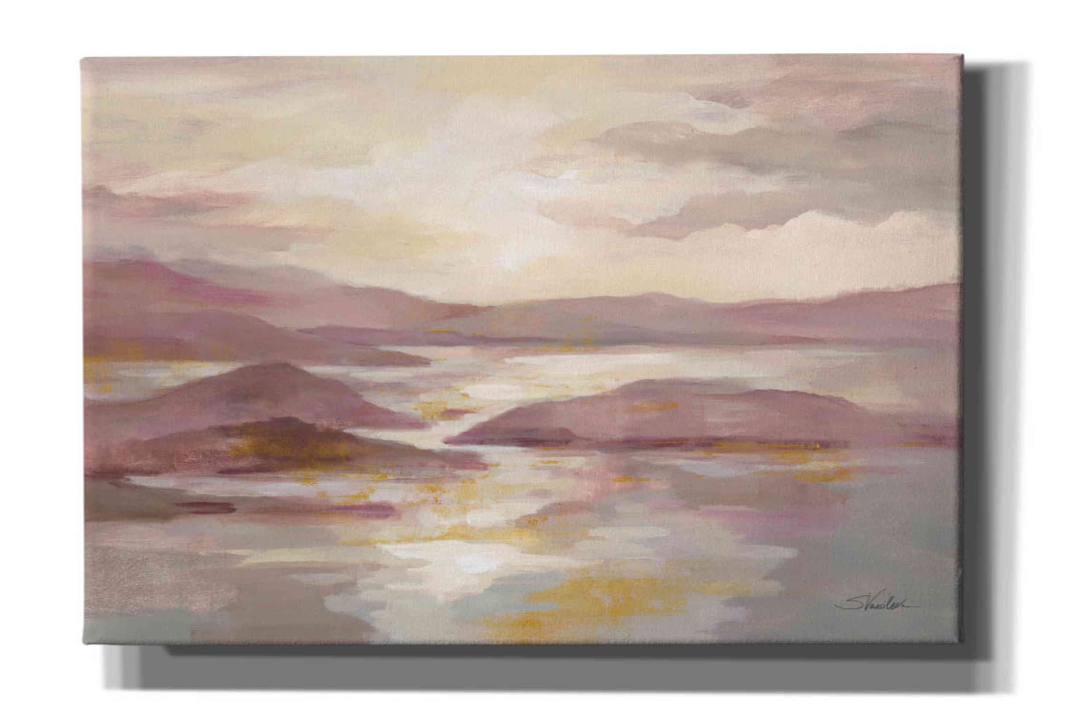 Epic Graffiti 'Pink and Gold Landscape' by Silvia Vassileva, Canvas ...