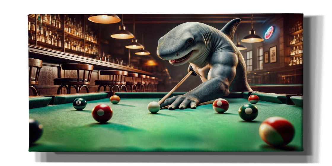 Epic Graffiti 'Pool Shark In Bar' by Rey Klimt Canvas Wall Art, 60" x ...