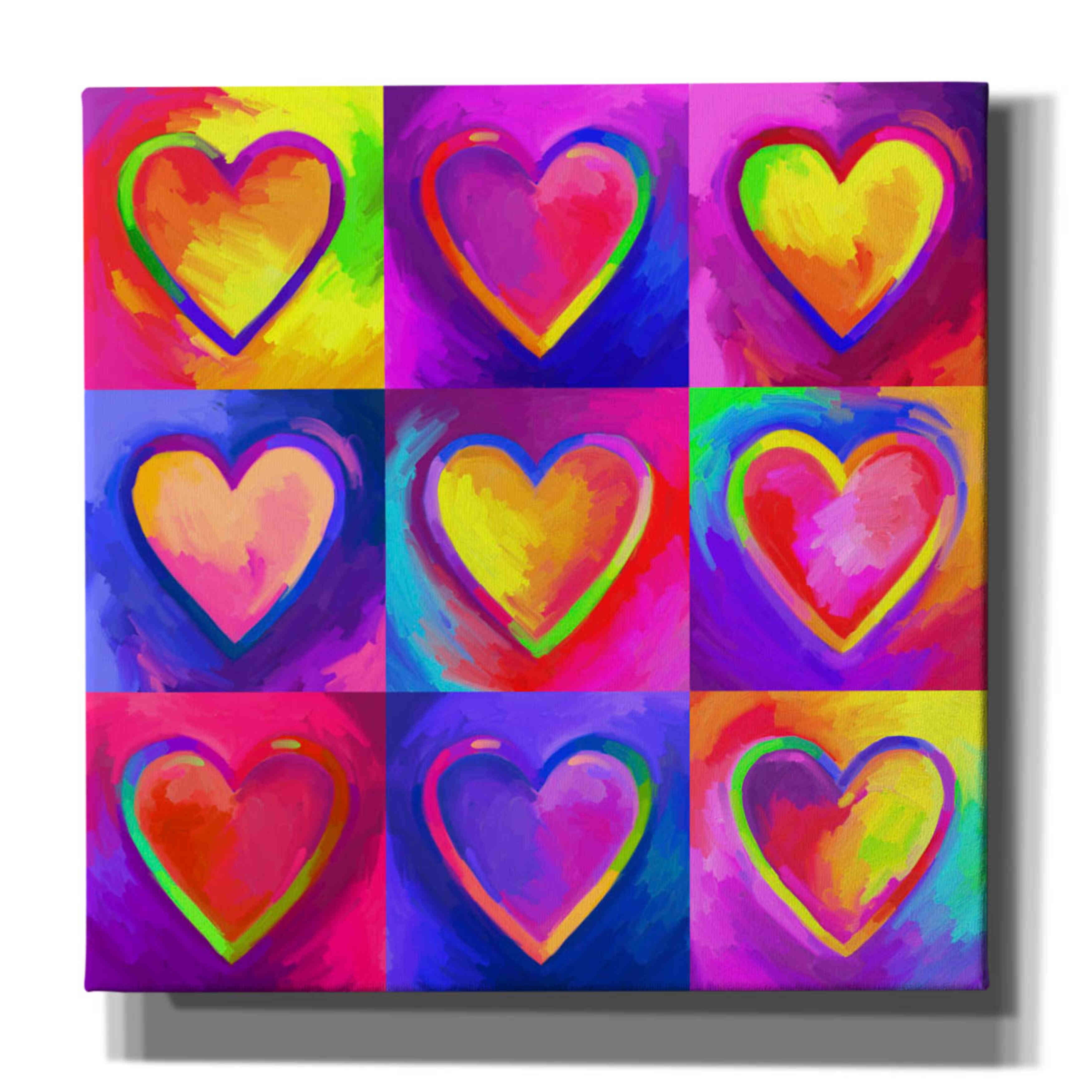 Epic Graffiti 'Pop Art Heart 2' by Howie Green, Canvas Wall Art, 37"x37 ...