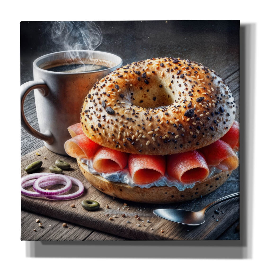 Epic Graffiti 'Power Breakfast' by Rey Klimt Canvas Wall Art, 37" x 37 ...