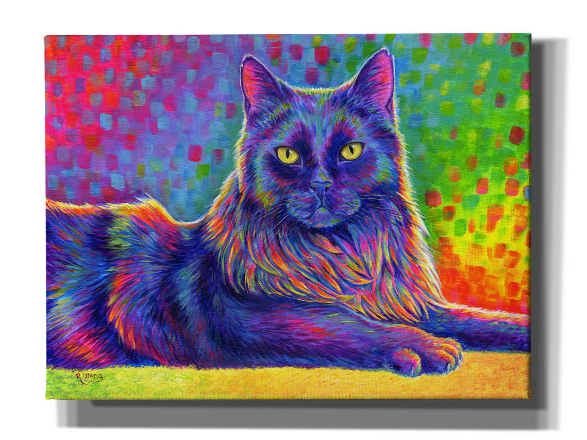 Epic Graffiti 'Psychedelic Rainbow Black Cat' by Rebecca Wang Art ...