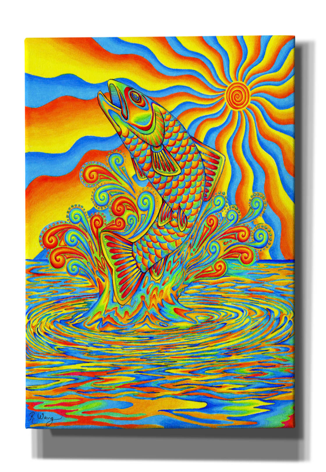 Epic Graffiti 'Psychedelic Rainbow Trout Fish' by Rebecca Wang Art ...