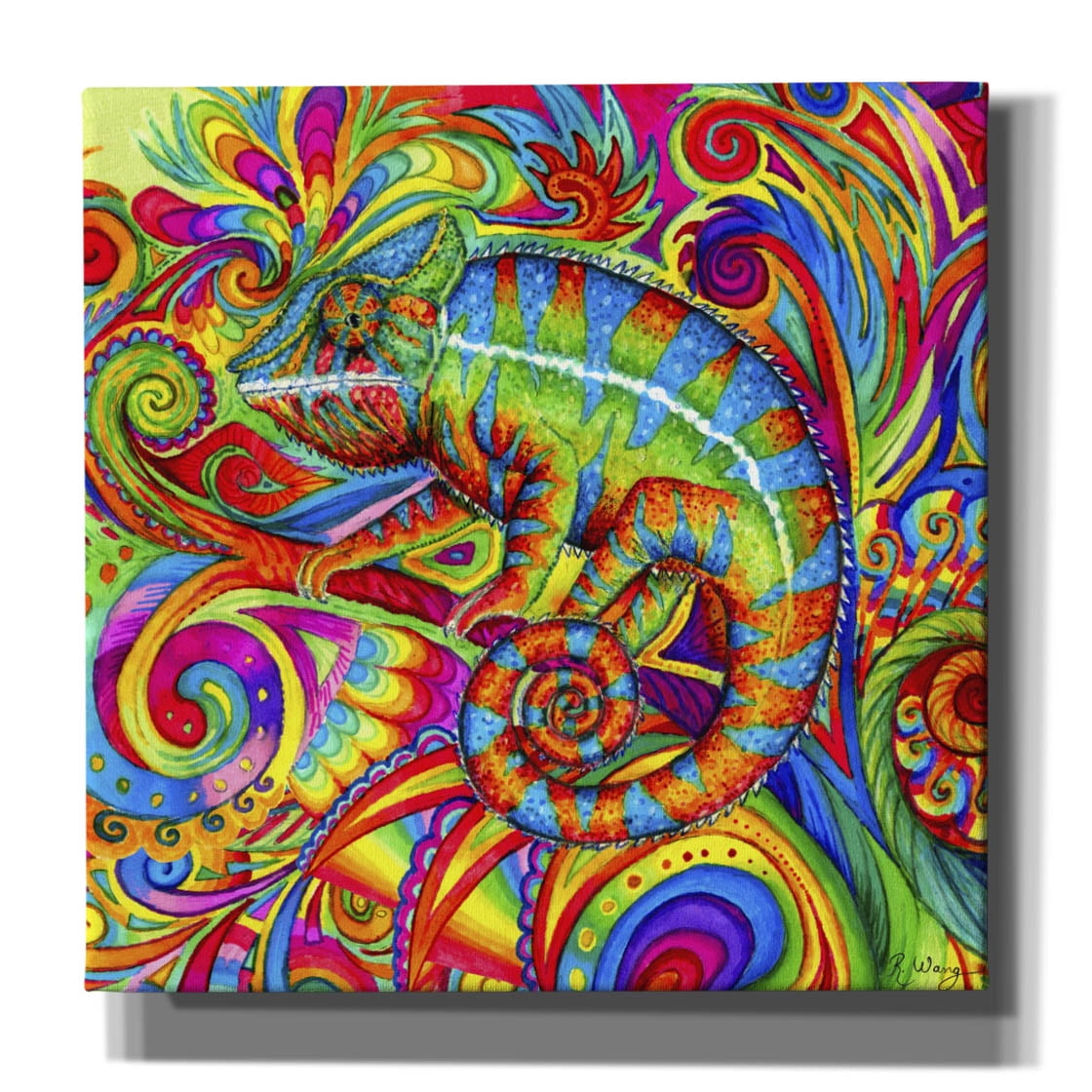 Epic Graffiti 'Psychedelizard' by Rebecca Wang Art, Acrylic Glass Wall ...