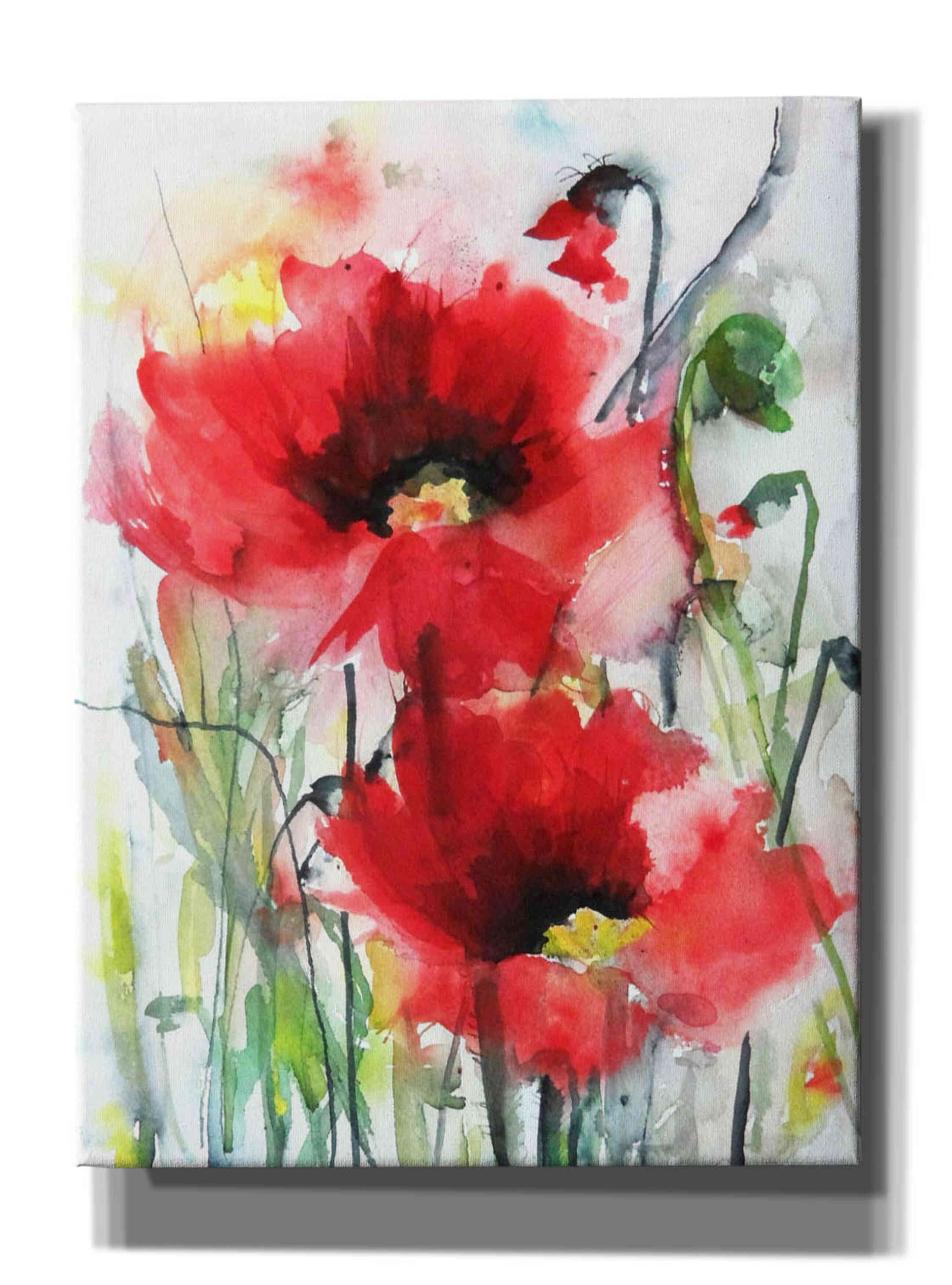 Epic Graffiti 'Red Poppies' by Jessica Mingo, Canvas Wall Art, 40"x54 ...