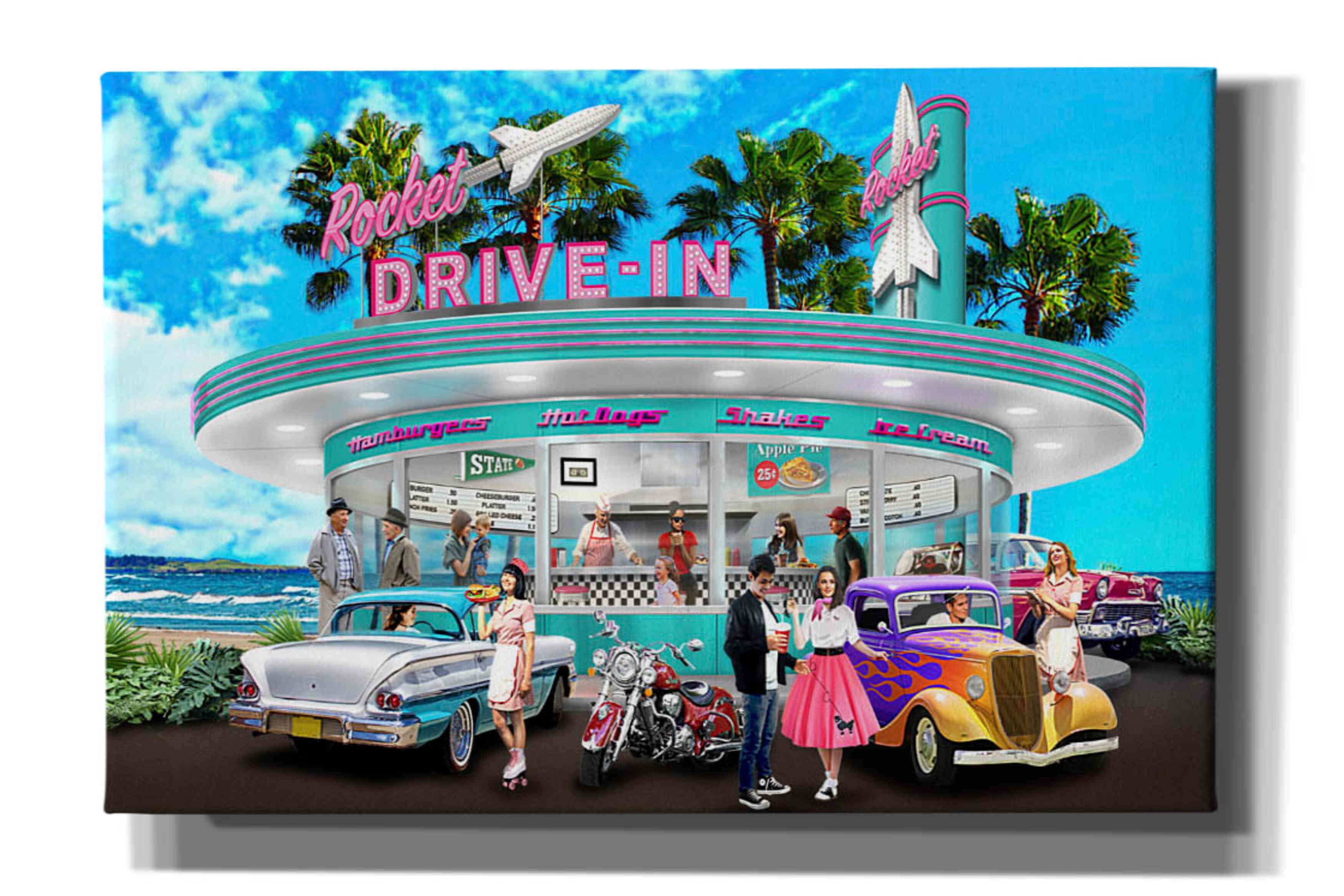 Epic Graffiti 'Rocket Drive-In' by Chris Dobrowolski, Canvas Wall Art ...
