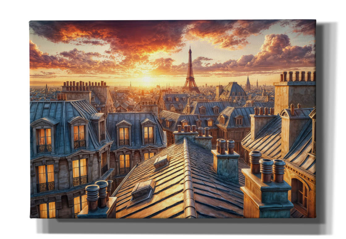 Epic Graffiti 'Rooftops Of Paris' by Rey Klimt Canvas Wall Art, 26" x ...