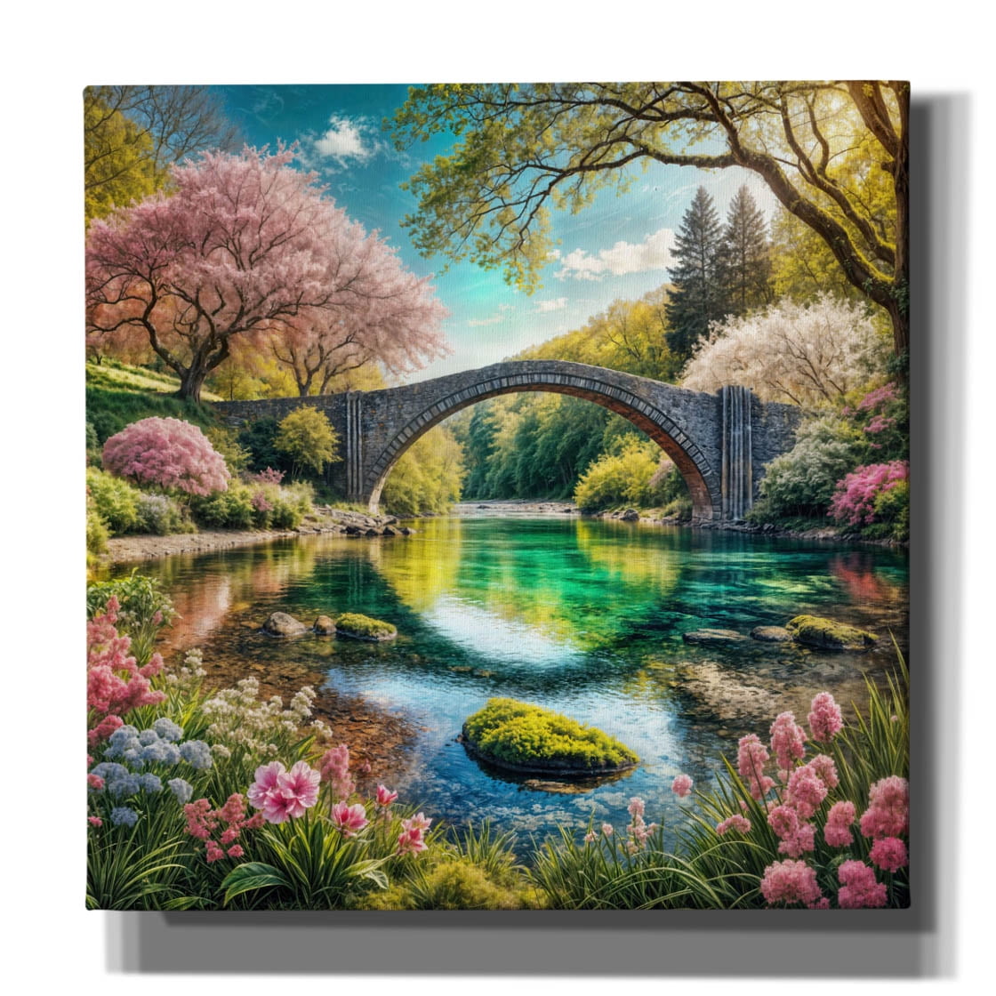 Epic Graffiti 'Round Bridge - Magical Place' by Rey Klimt Canvas Wall Art, 26" x 26" - Walmart.com