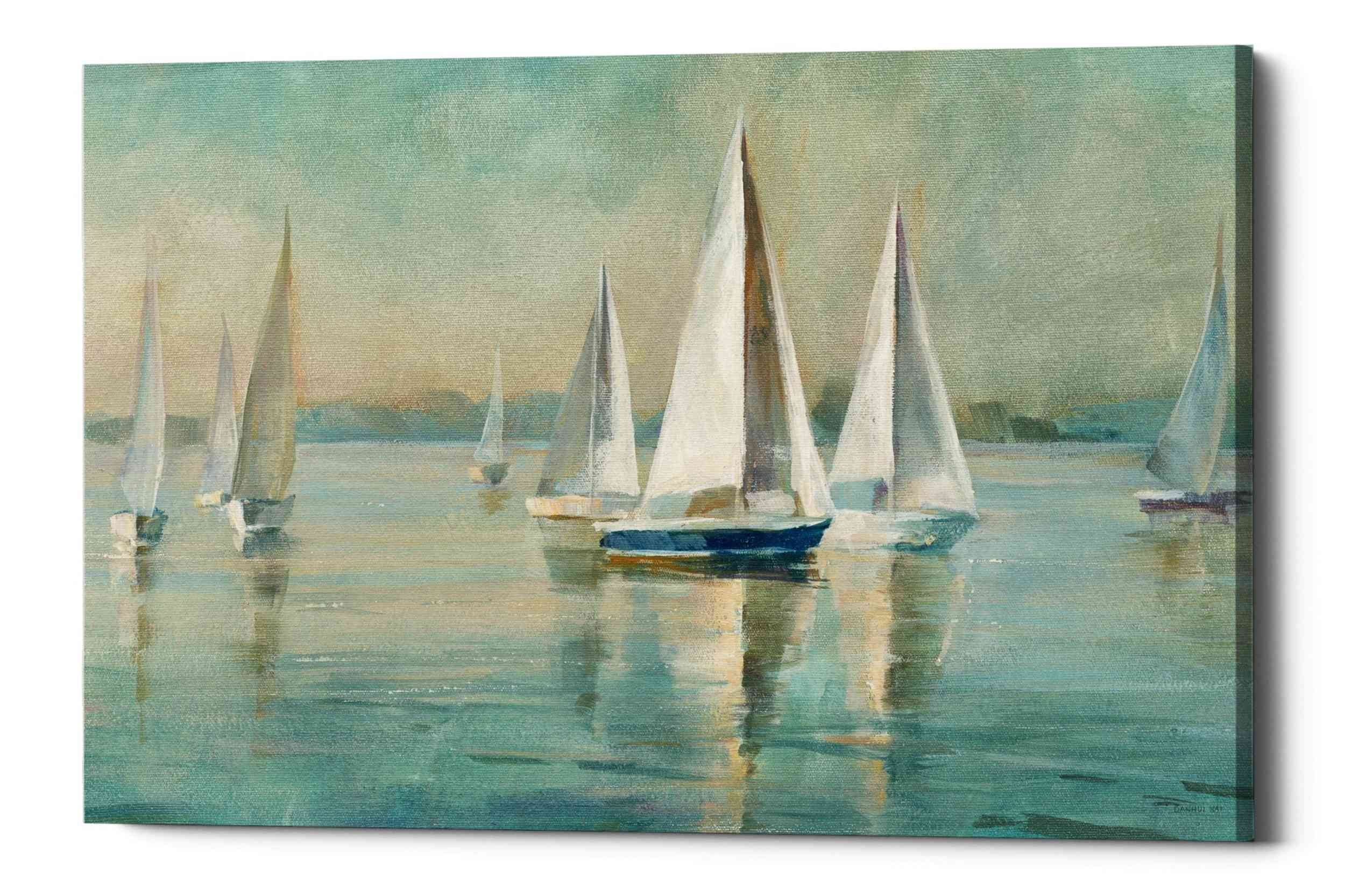 Epic Graffiti "Sailboats at Sunrise" by Danhui Nai, Giclee Canvas Wall ...