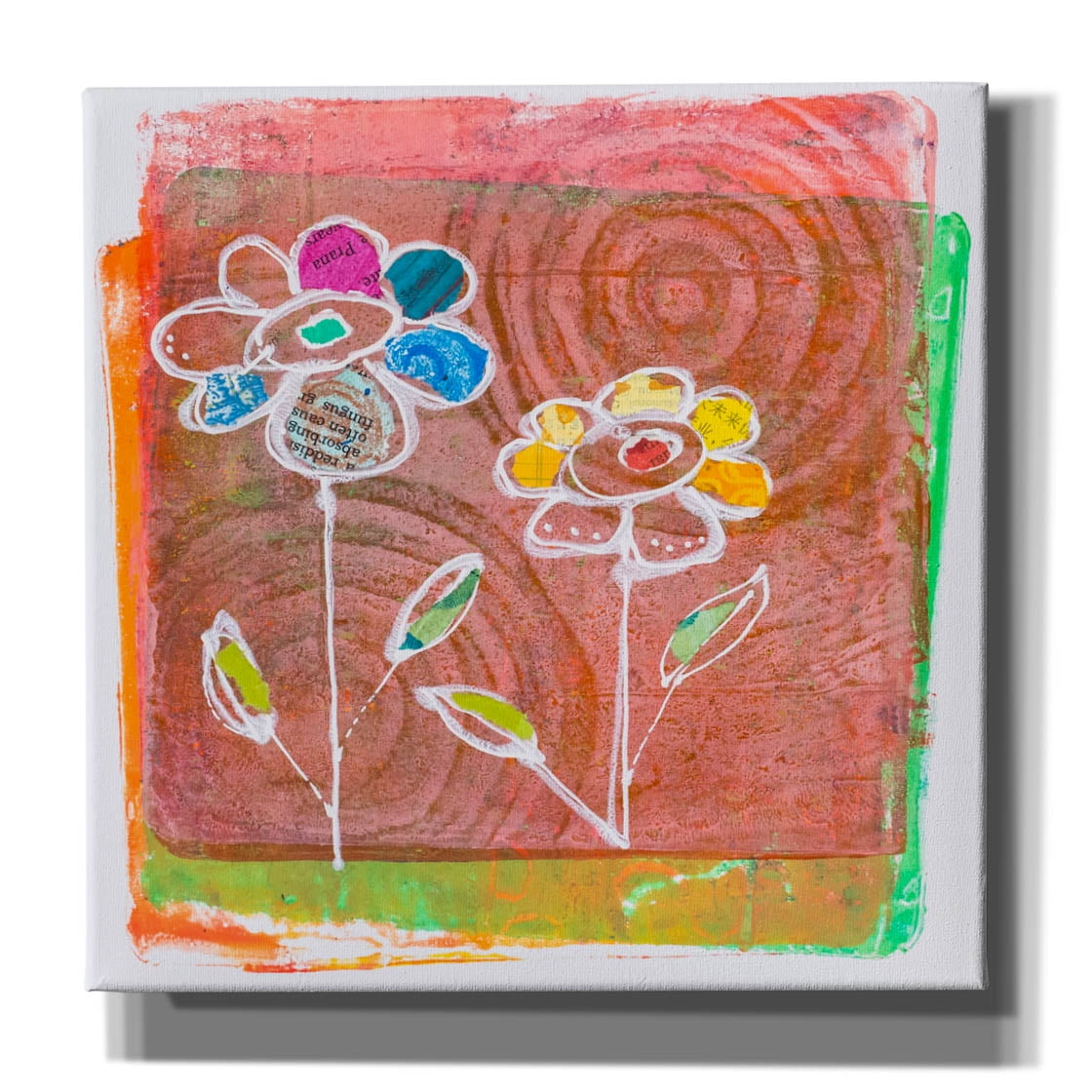 Epic Graffiti 'Salmon Blooms' by St. Hilaire Elizabeth, Canvas Wall Art ...