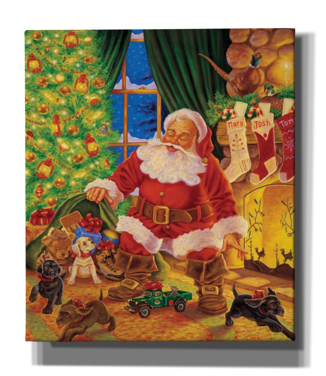 Epic Graffiti 'Santa Pups' by Christopher Nick, Canvas Wall Art, 26"x30 ...