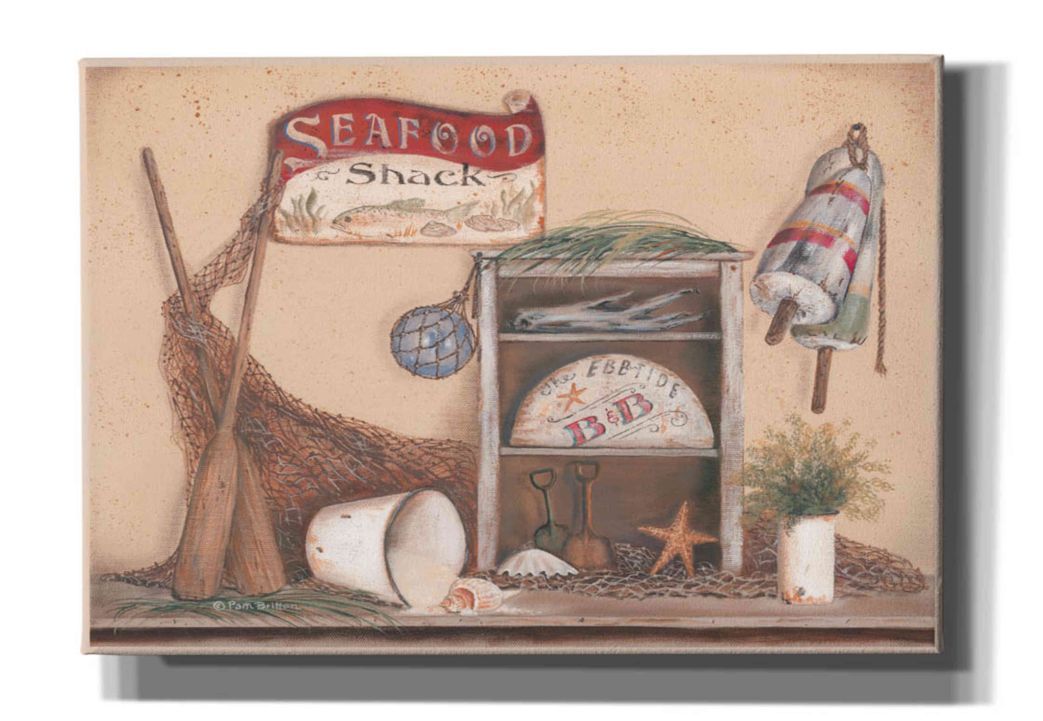 Epic Graffiti 'Seafood Shack' by Pam Britton, Canvas Wall Art, 26"x18 ...