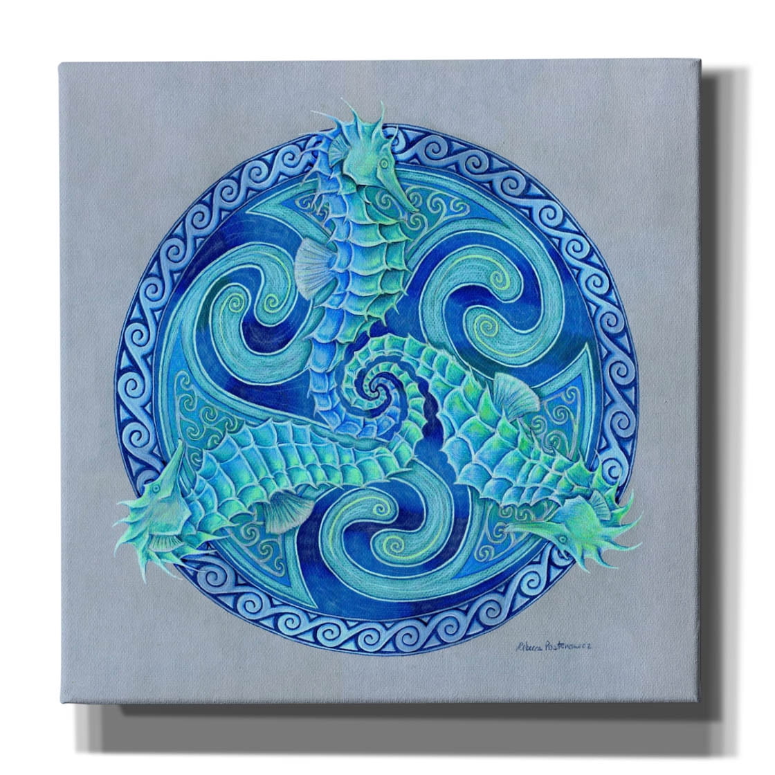 Epic Graffiti 'Seahorse Triskele' by Rebecca Wang Art, Acrylic Glass ...