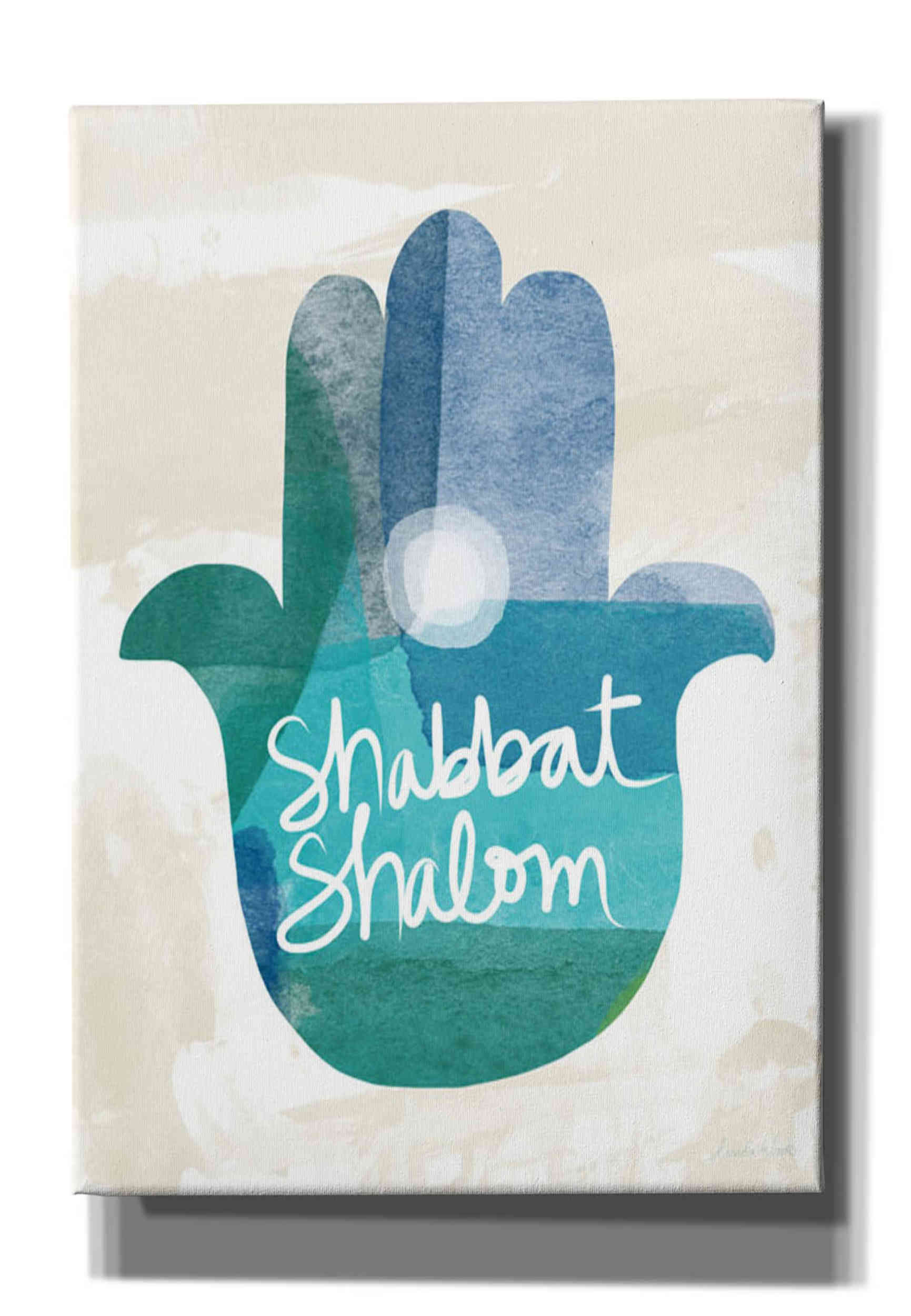Epic Graffiti 'Shabbat Shalom Hamsa' by Linda Woods, Canvas Wall Art ...