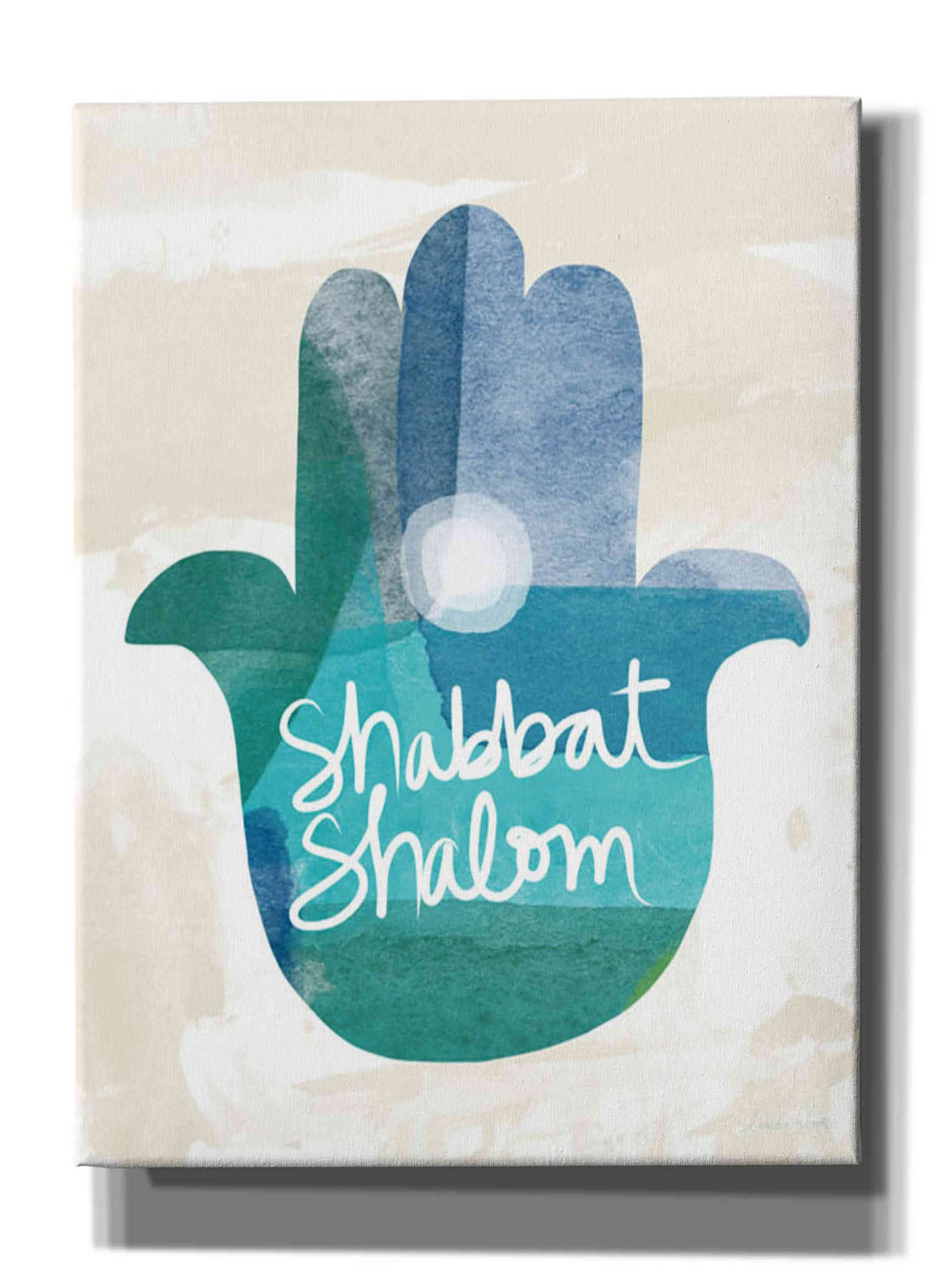 Epic Graffiti 'Shabbat Shalom Hamsa' by Linda Woods, Canvas Wall Art ...
