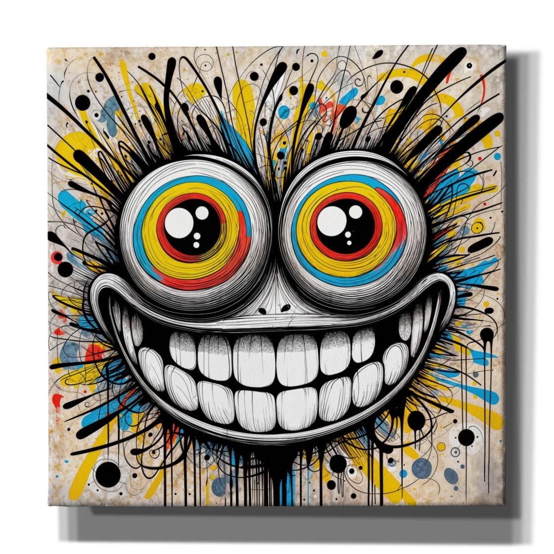 Epic Graffiti 'Smile' by Rey Klimt Canvas Wall Art, 12" x 12" - Walmart.com