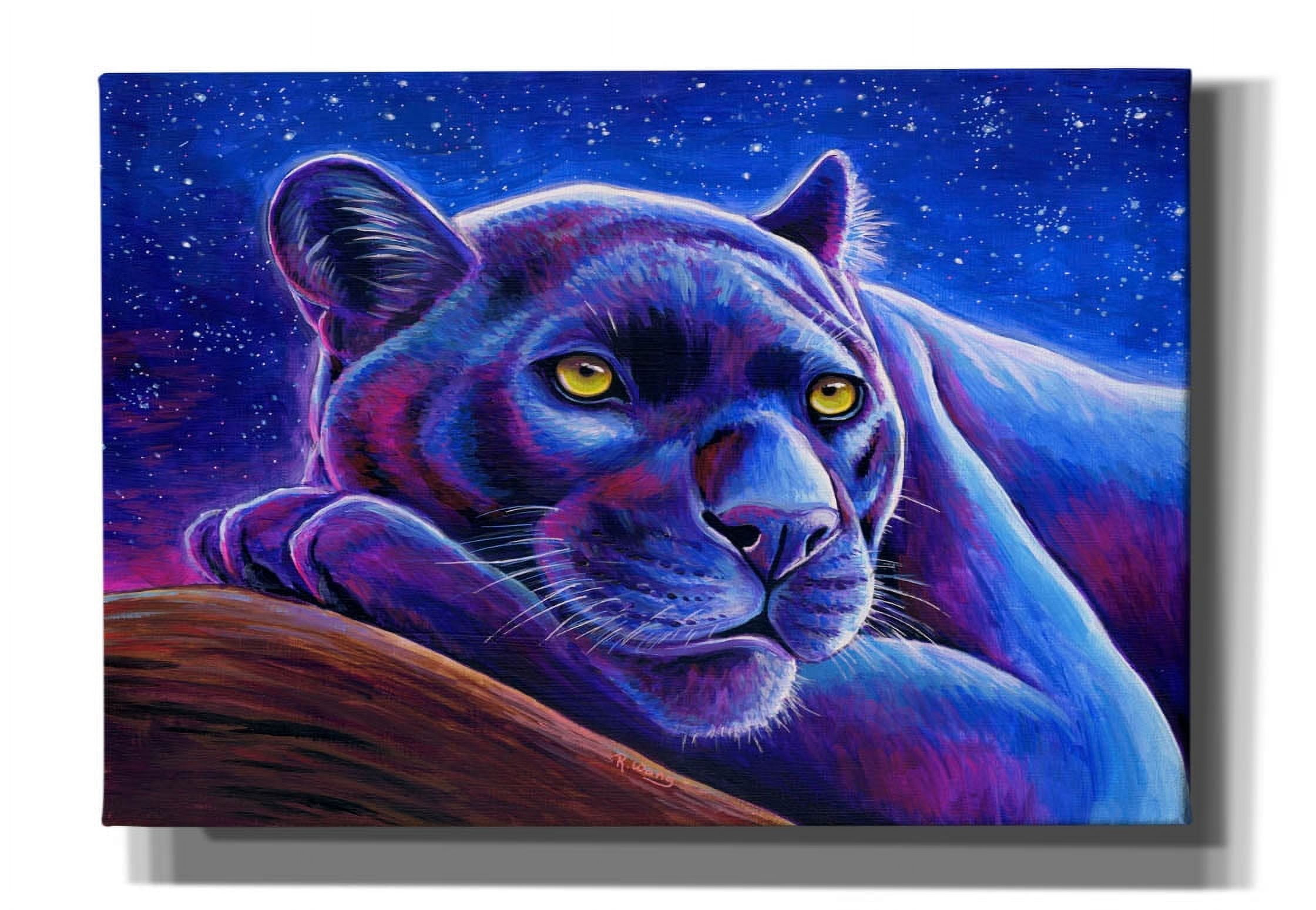 Epic Graffiti 'Stargazing Colorful Black Leopard' by Rebecca Wang Art ...