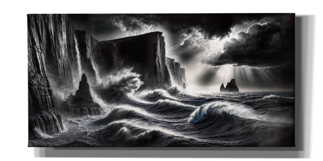 Epic Graffiti 'Storm B&w' by Rey Klimt Canvas Wall Art, 40" x 20 ...