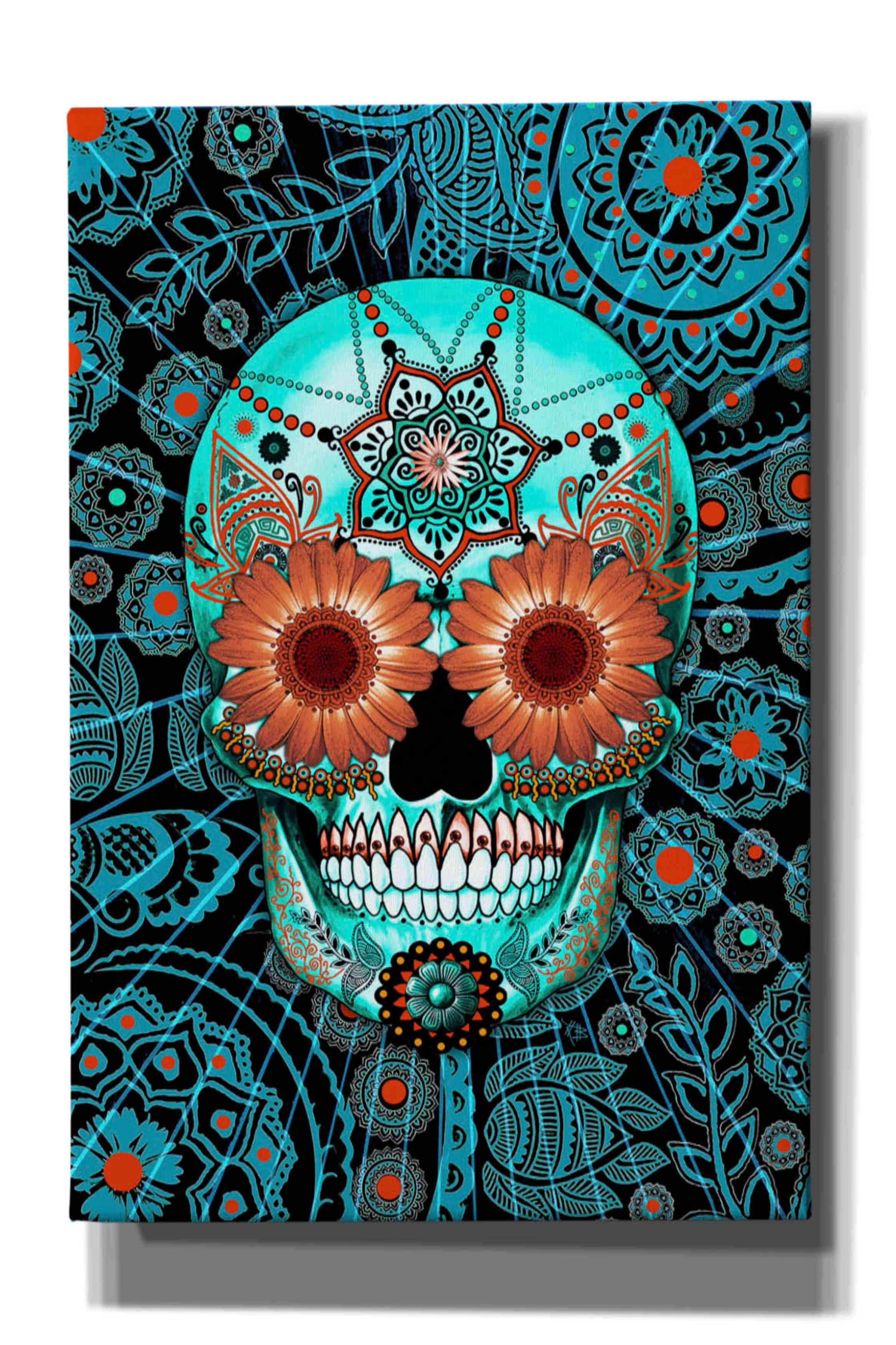 Epic Graffiti 'Sugar Skull Caribbean Blue' by Fusion Idol Arts, Canvas ...