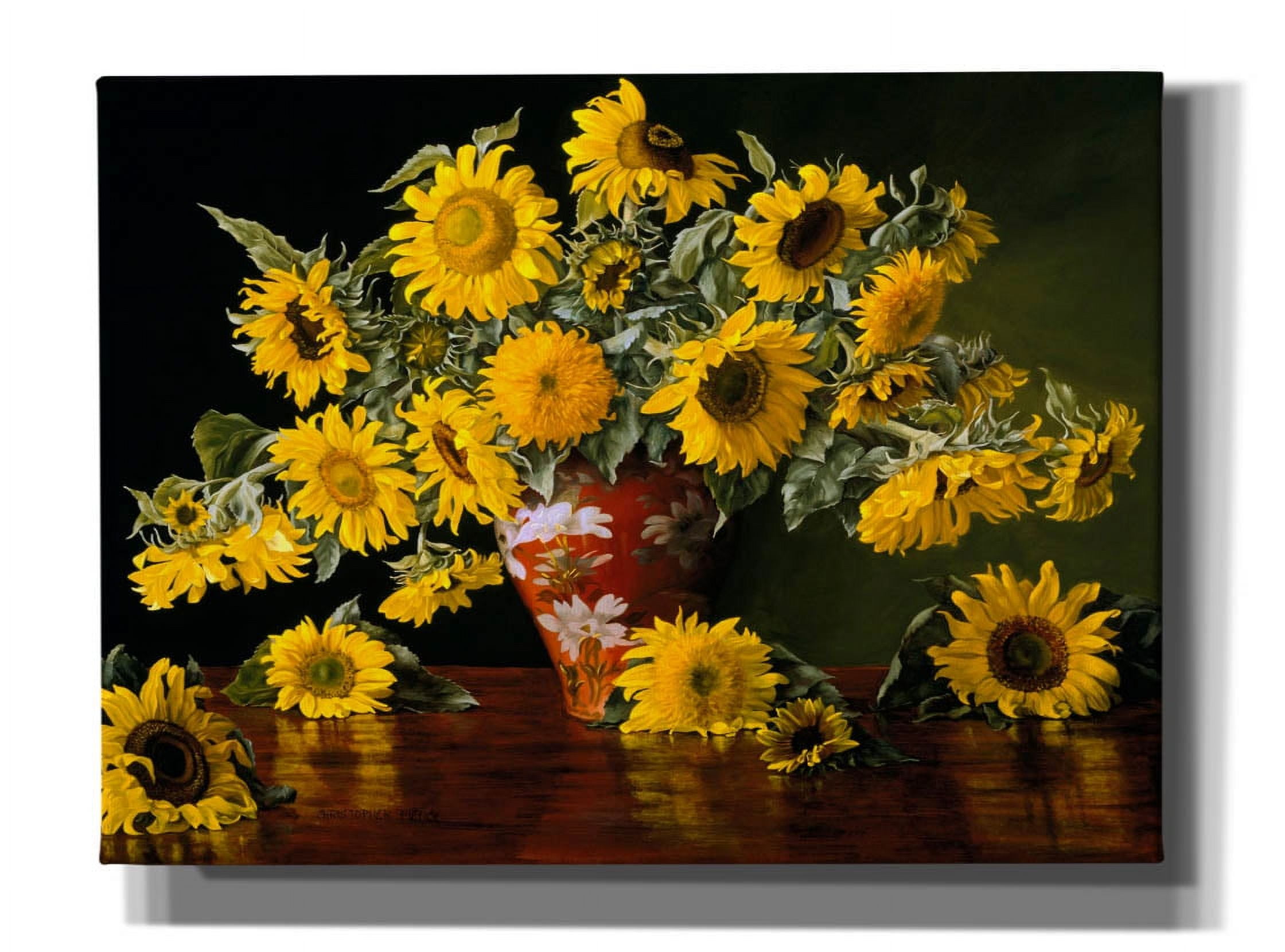 Epic Graffiti 'Sunflower In A Red Chinese Vase' by Christopher Pierce ...