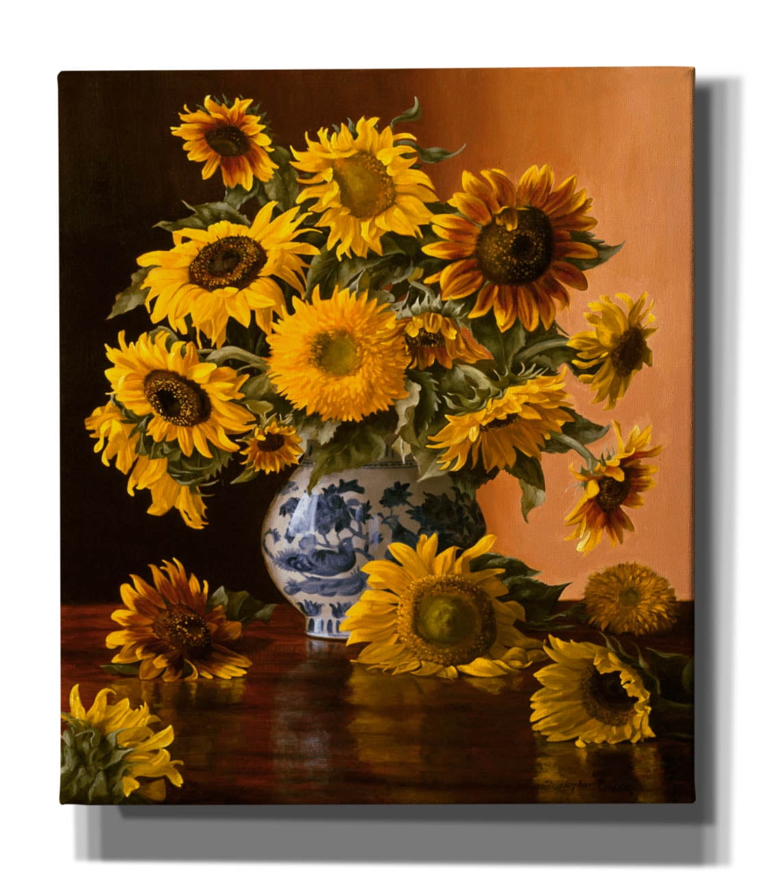 Epic Graffiti 'Sunflowers In A Blue Willow Vase' by Christopher Pierce ...