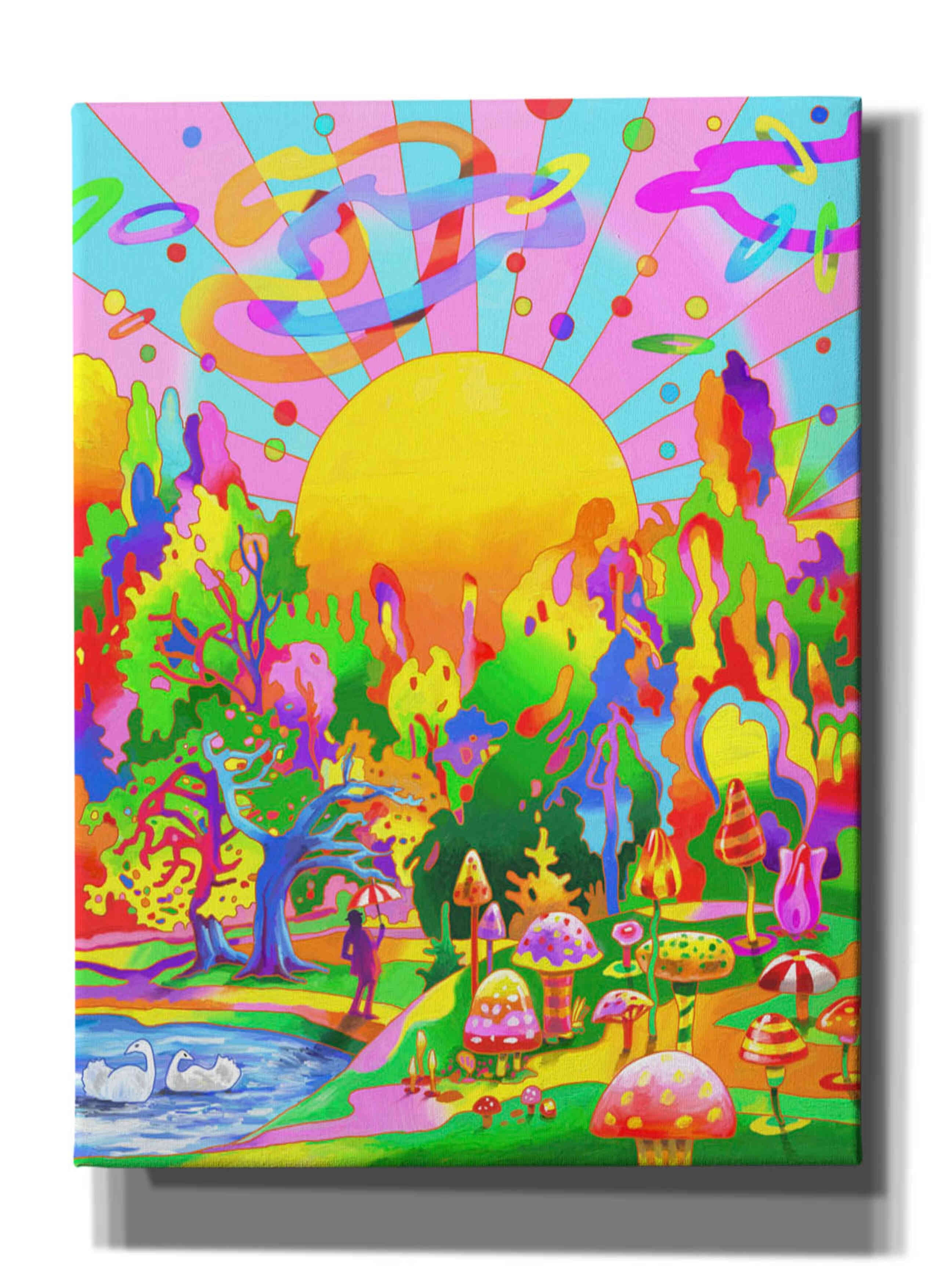 Epic Graffiti 'Swan Park Sunrise' by Howie Green, Canvas Wall Art, 40 ...
