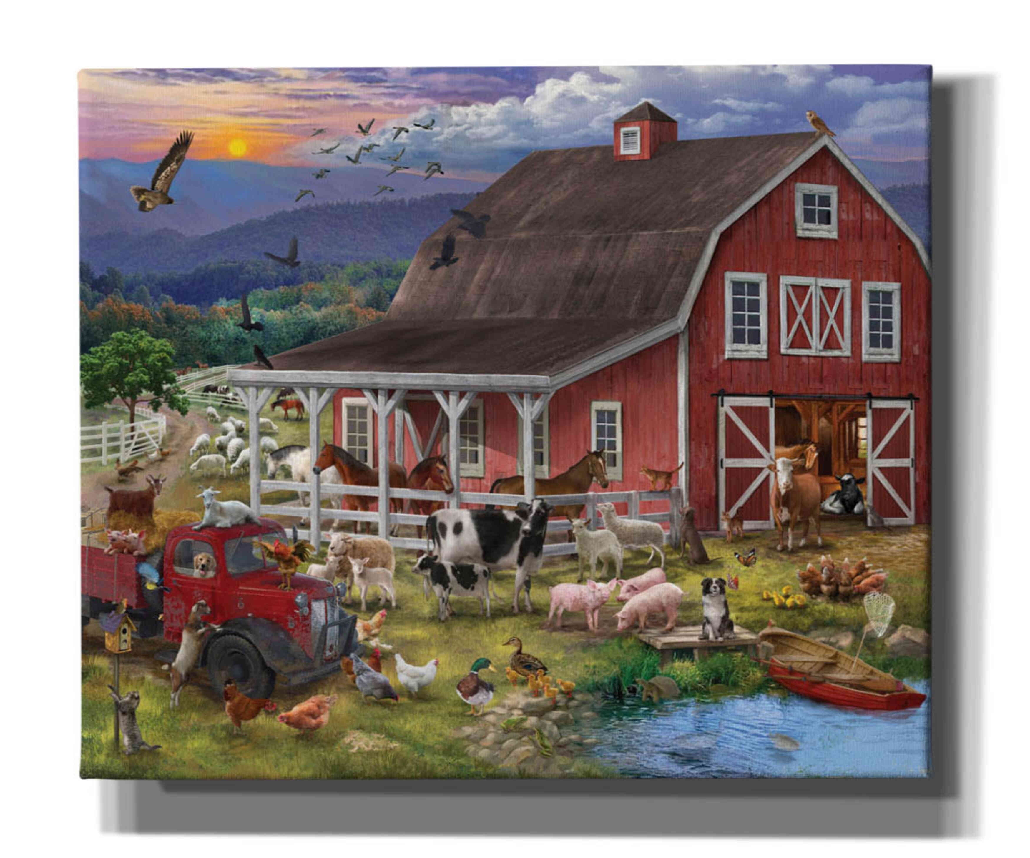 Epic Graffiti 'The Barnyard Crowd' by Bigelow Illustrations, Canvas ...