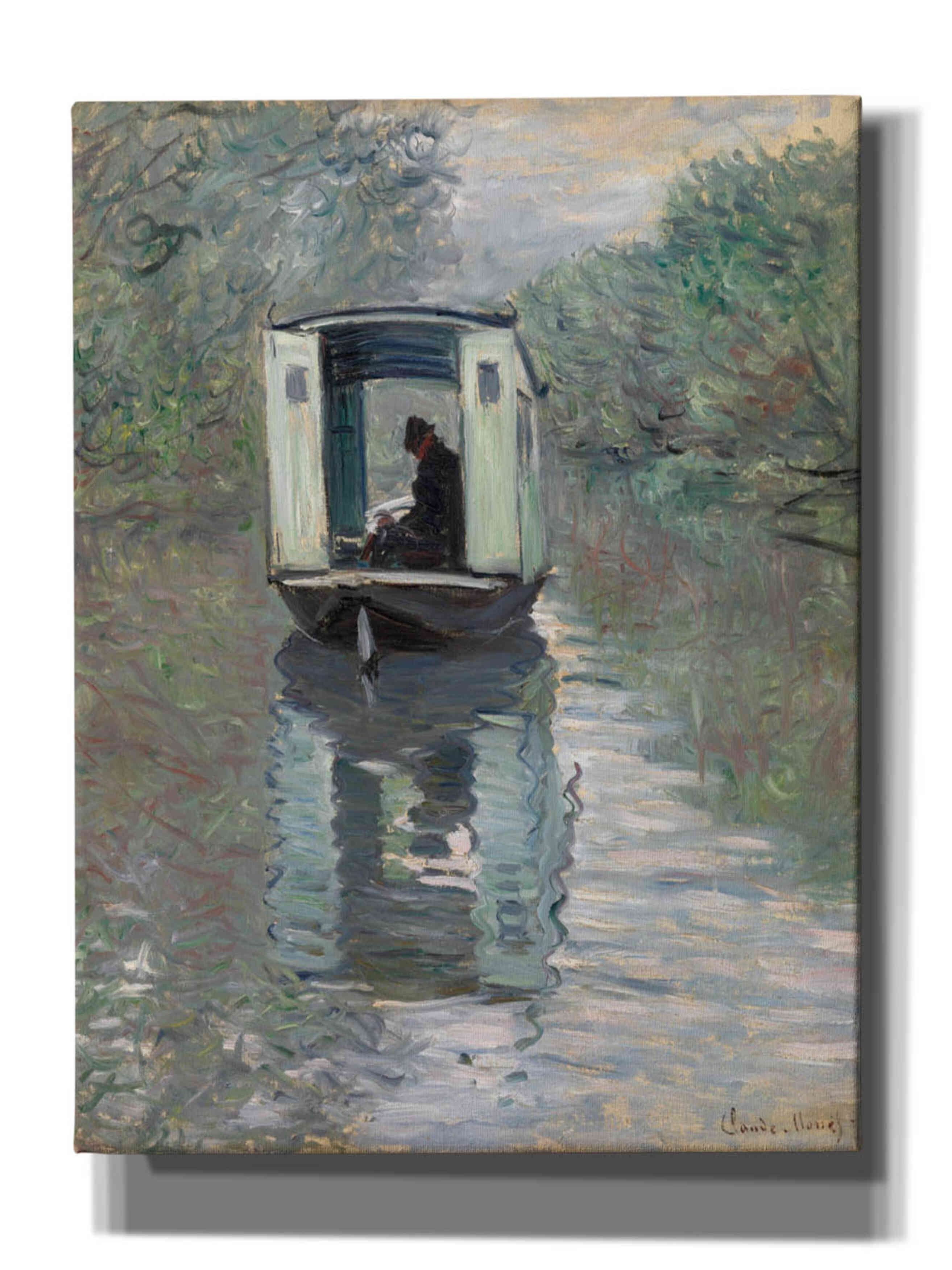 Epic Graffiti 'The Studio Boat' by Claude Monet, Giclee Canvas Wall Art ...