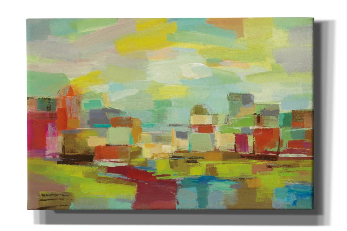 Epic Graffiti 'Town by the River' by Silvia Vassileva, Canvas Wall Art ...