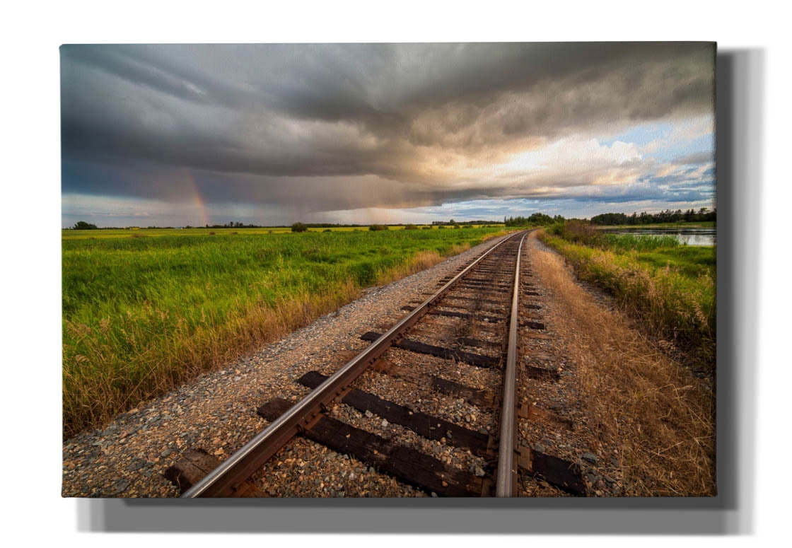 Epic Graffiti 'Train Track Sunset 1' by Joe Reimer Photography, Canvas ...