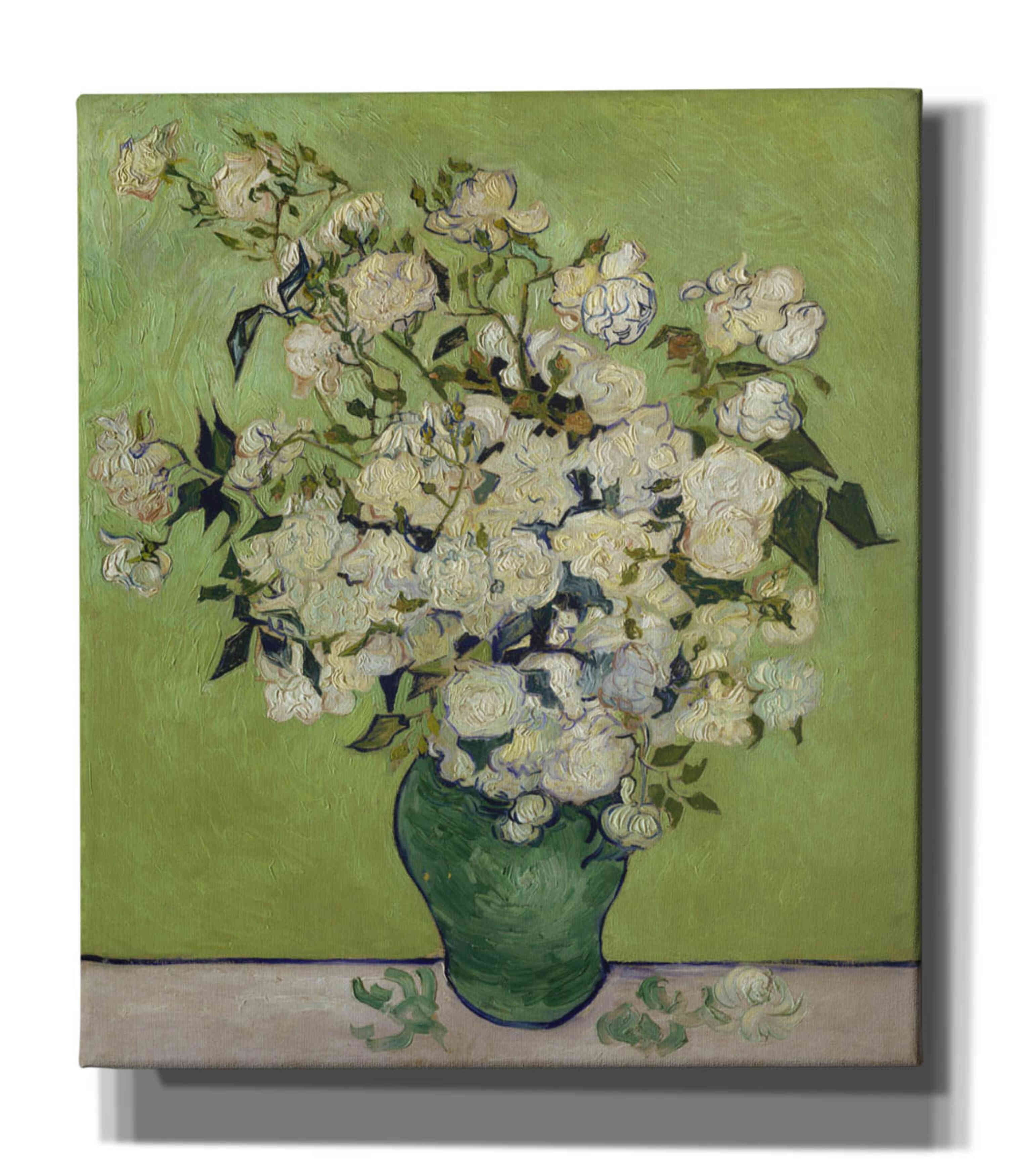 Epic Graffiti 'Vase Of Roses' by Vincent Van Gogh, Giclee Canvas Wall ...
