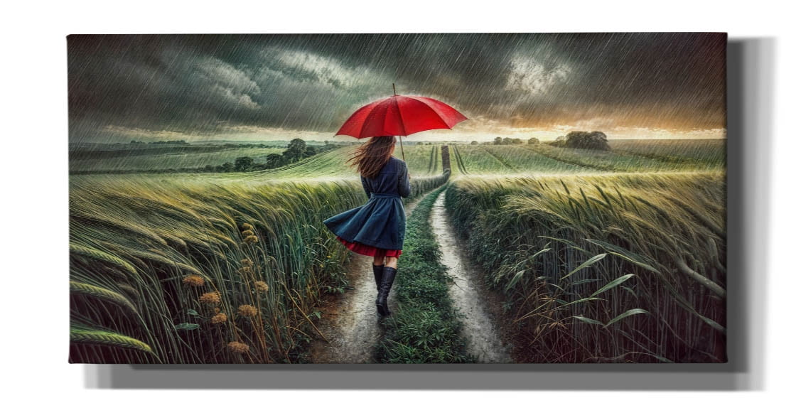 Epic Graffiti 'Walk In A Rain On Farm' by Rey Klimt Canvas Wall Art, 60 ...